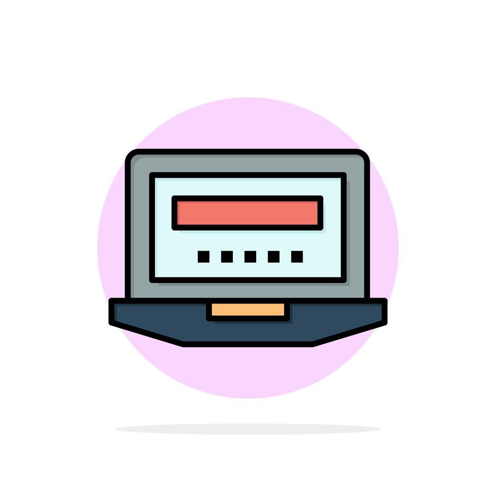 Laptop Computer Hardware Education Abstract Circle Background Flat Color Icon 19180627 Vector