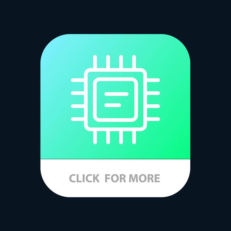 Cpu Microchip Processor Mobile App Button Android And Ios Line Version