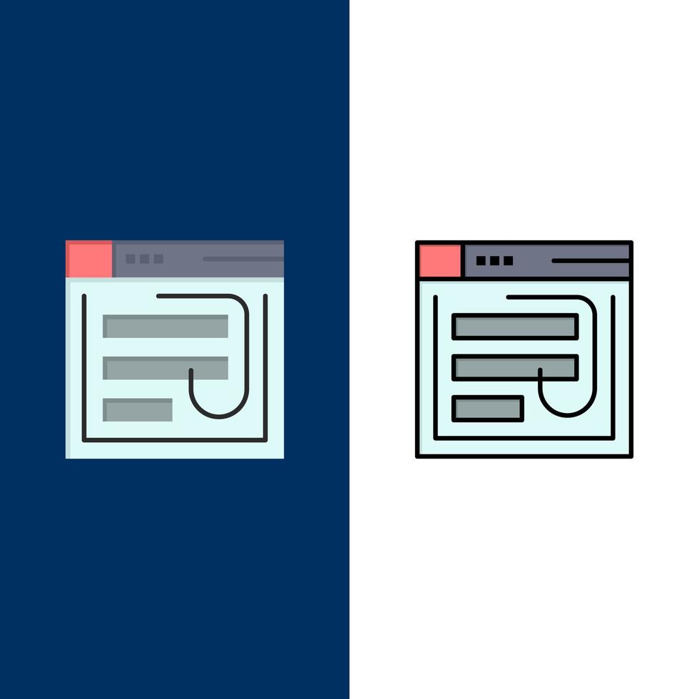 Email Hack Internet Password Phishing Web Website Icons Flat and Line Filled Icon Set Vector ...