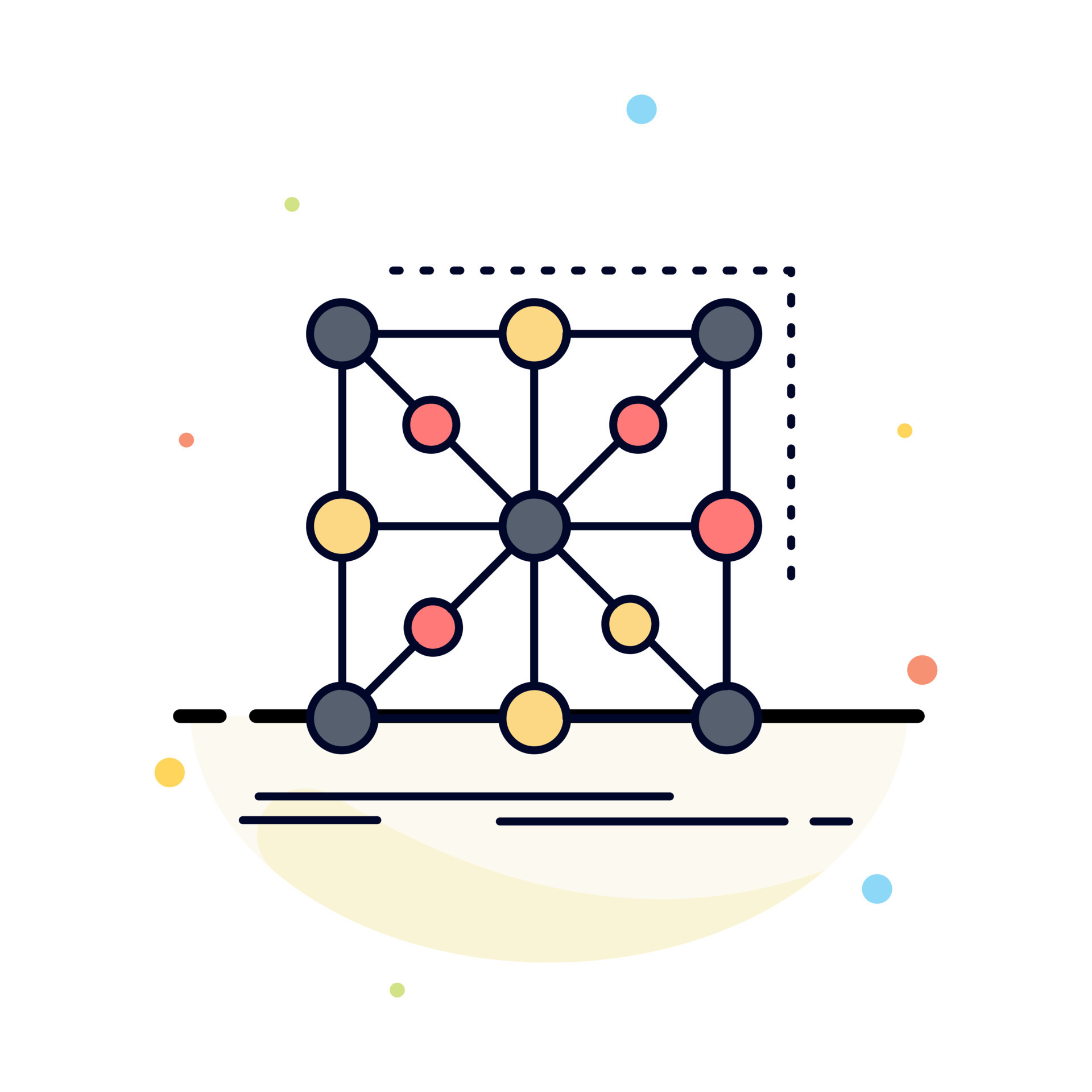 Data Framework App Cluster Complex Flat Color Icon Vector 19181354