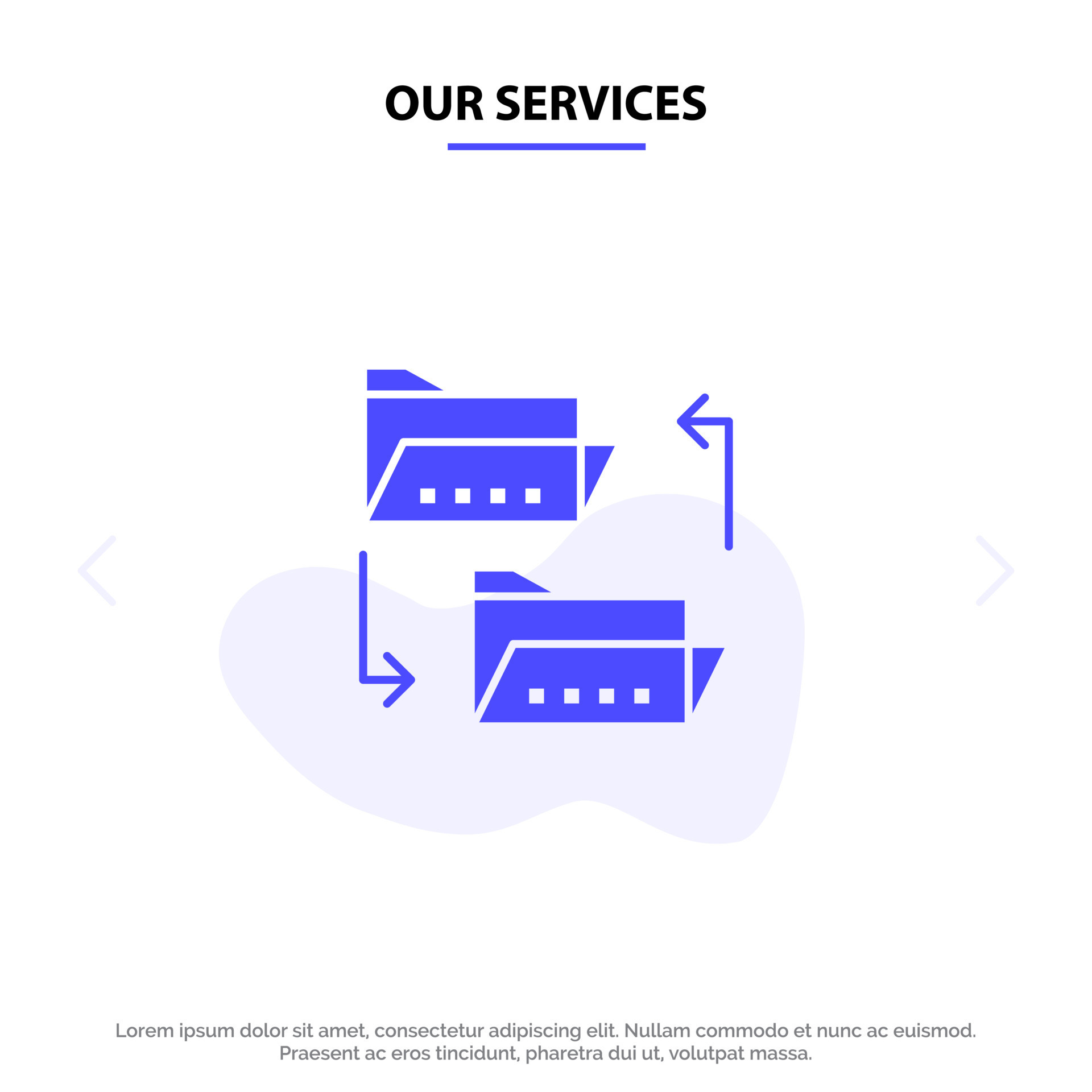 Our Services Folder Document File File Sharing Sharing Solid Glyph Icon Web card Template ...