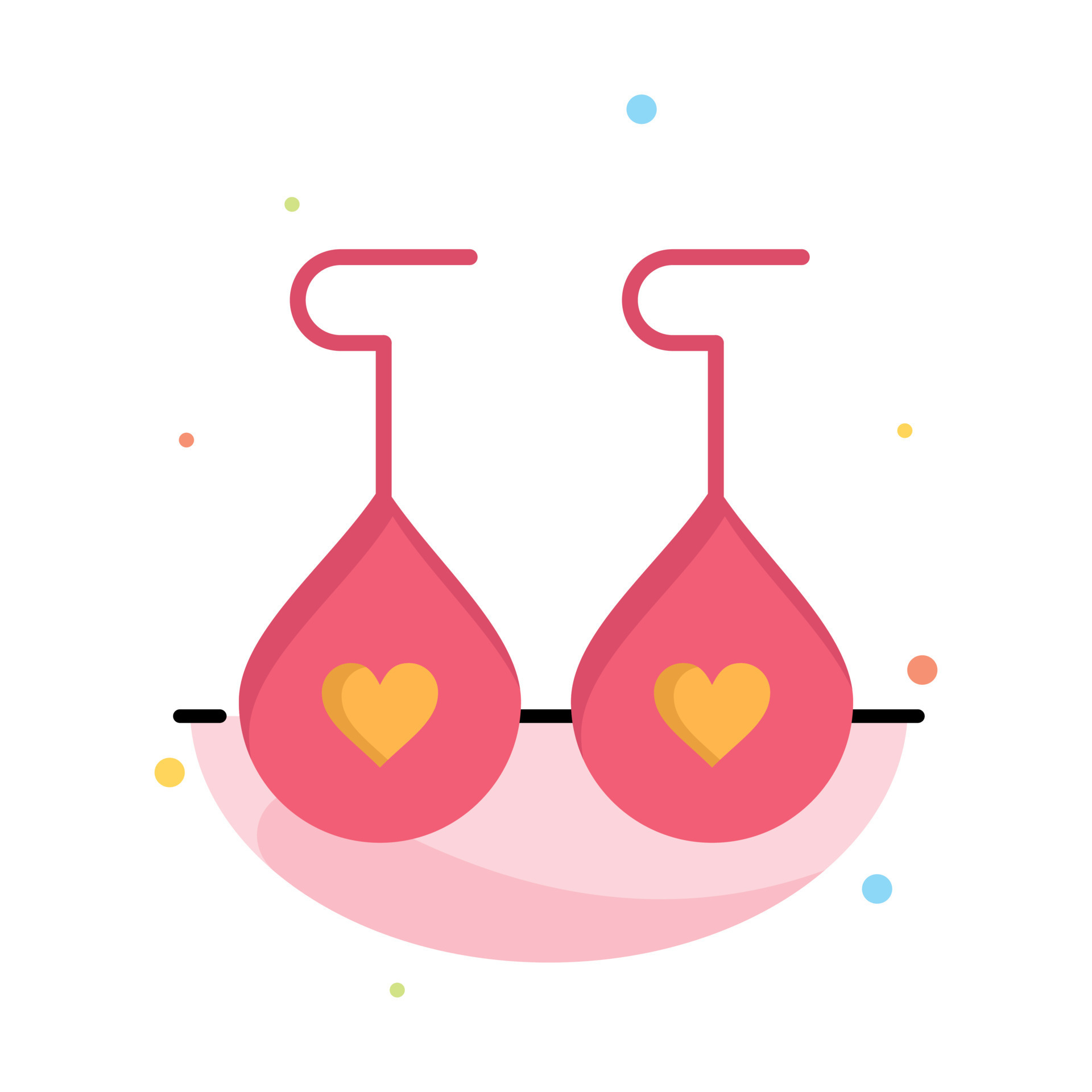 Earing Love Heart Abstract Flat Color Icon Template 19182519 Vector Art
