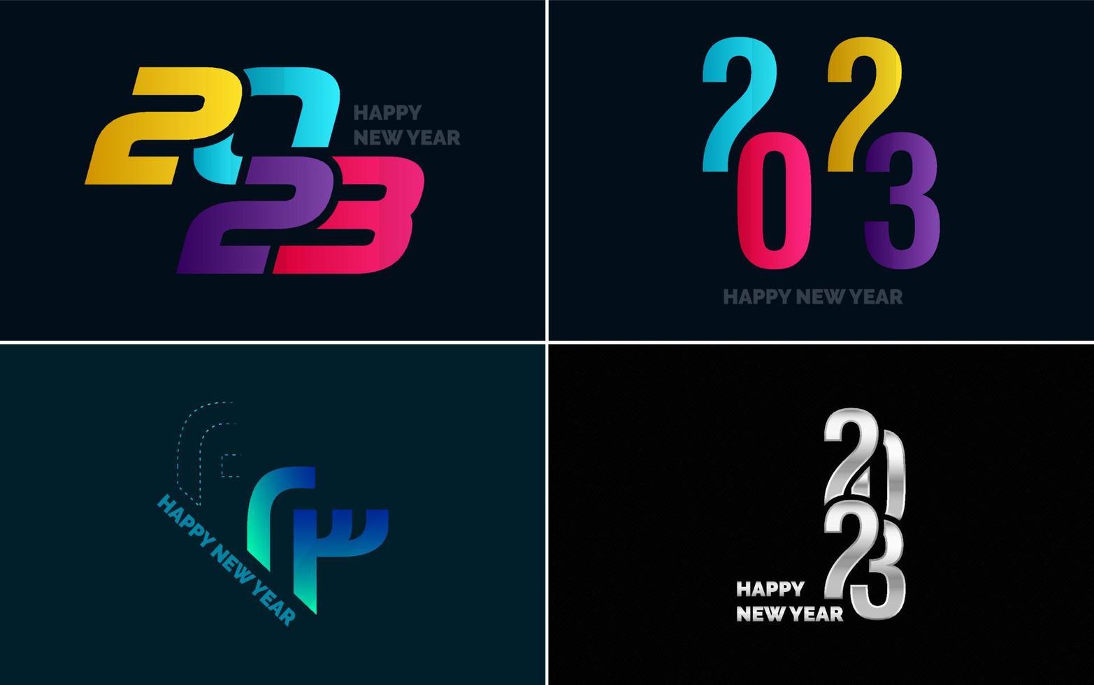 Happy New Year 2023 text design Pack. for Brochure design template. card. banner 19183453 Vector ...