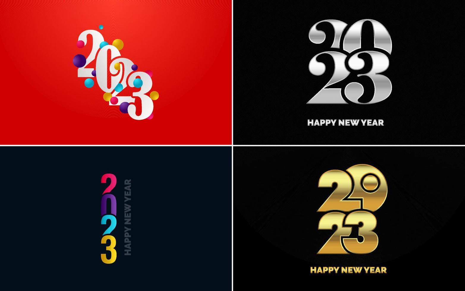 Happy New Year 2023 text design Pack. for Brochure design template. card. banner 19183854 Vector ...