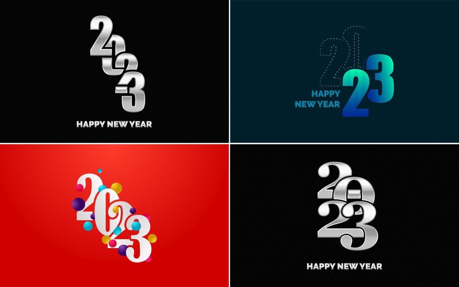 Happy New Year 2023 Text Design Pack For Brochure Design Template