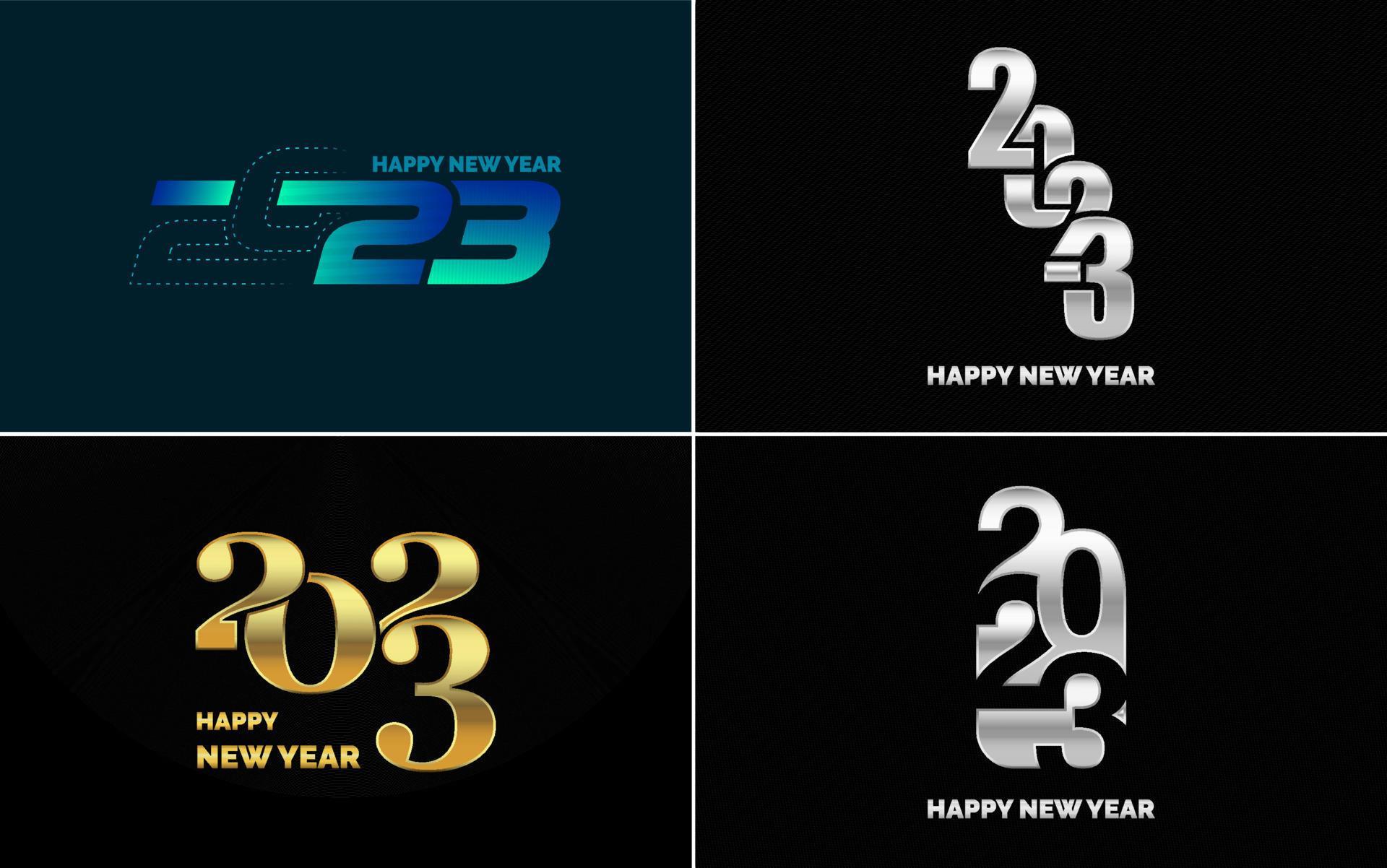 Happy New Year 2023 text design Pack. for Brochure design template. card. banner 19184985 Vector ...