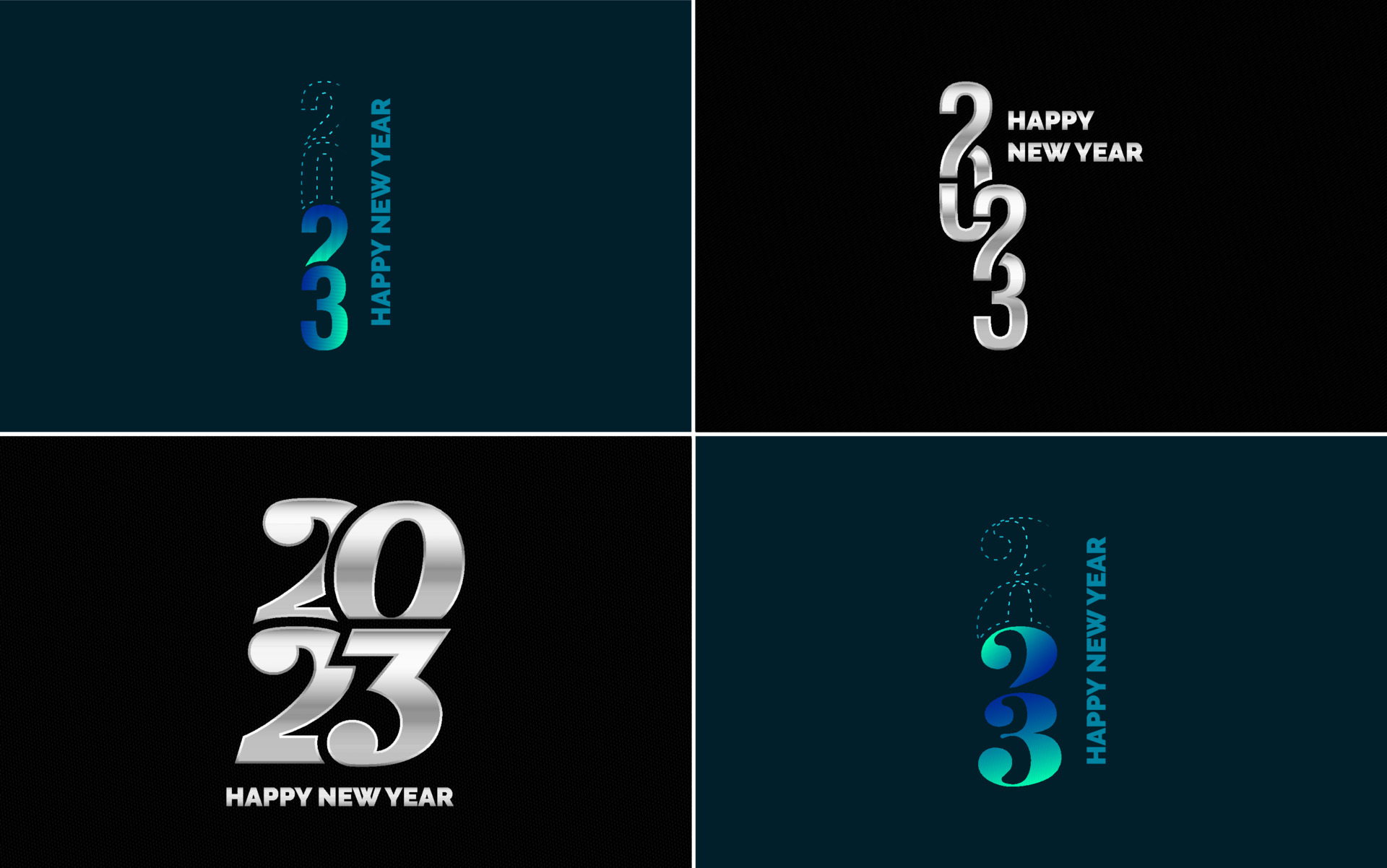 Happy New Year 2023 text design Pack. for Brochure design template. card. banner 19186215 Vector ...