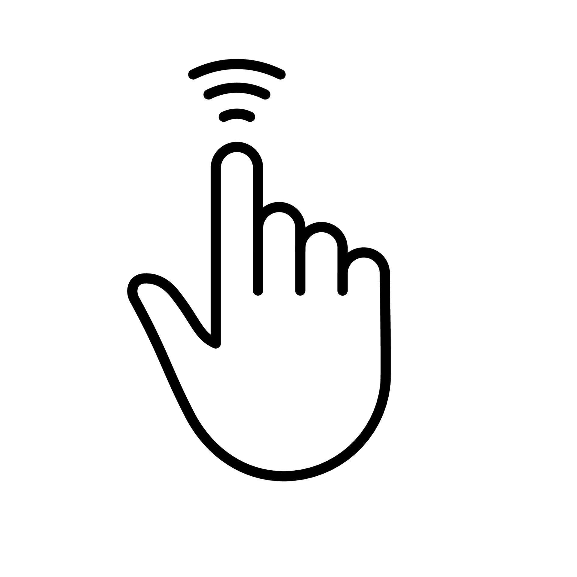 The Gesture Of Computer Mouse Pointer Finger Black Line Icon Cursor Hand Linear Pictogram