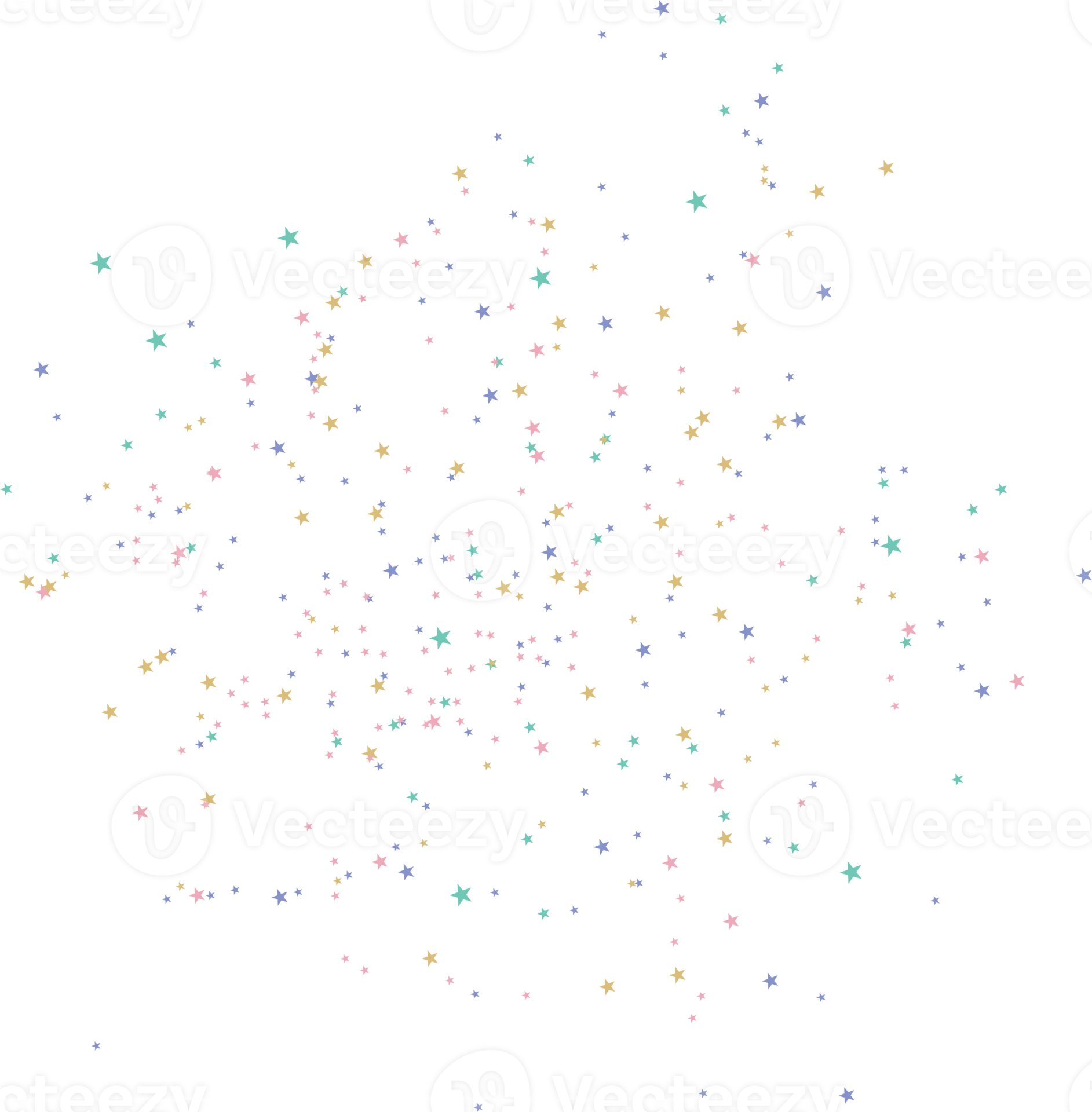 Colorful Confetti Stars Cutout 19187623 Png