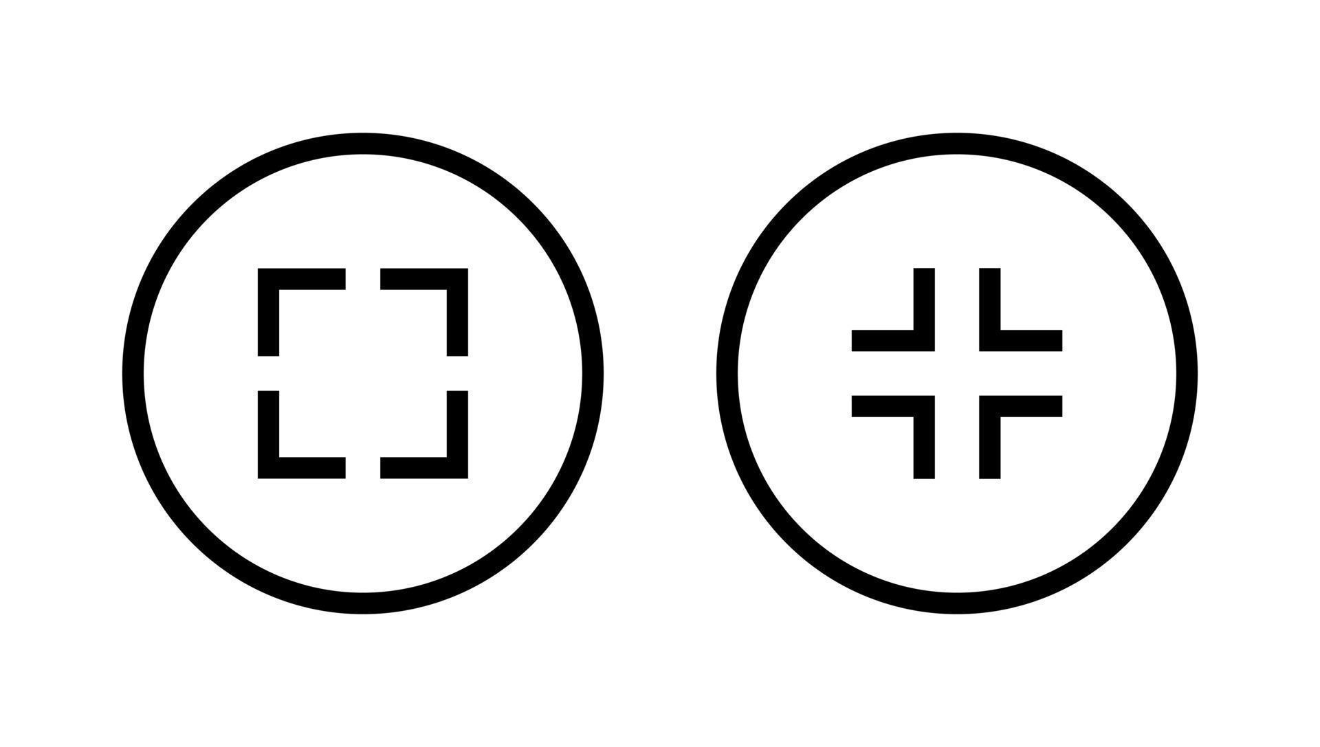 Maximize and minimize screen icon vector in circle line button 19188450 Vector Art at Vecteezy