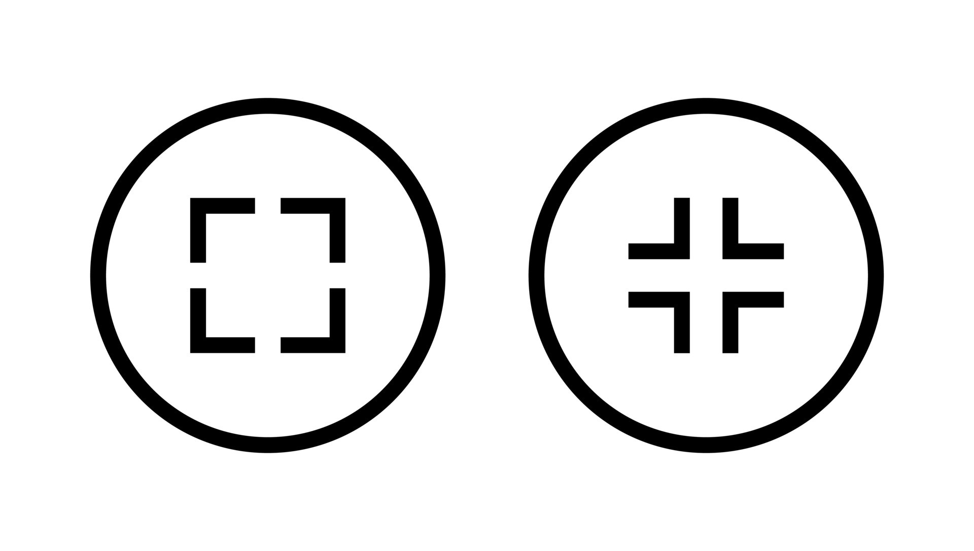 Maximize And Minimize Screen Icon Vector In Circle Line Button 19188450