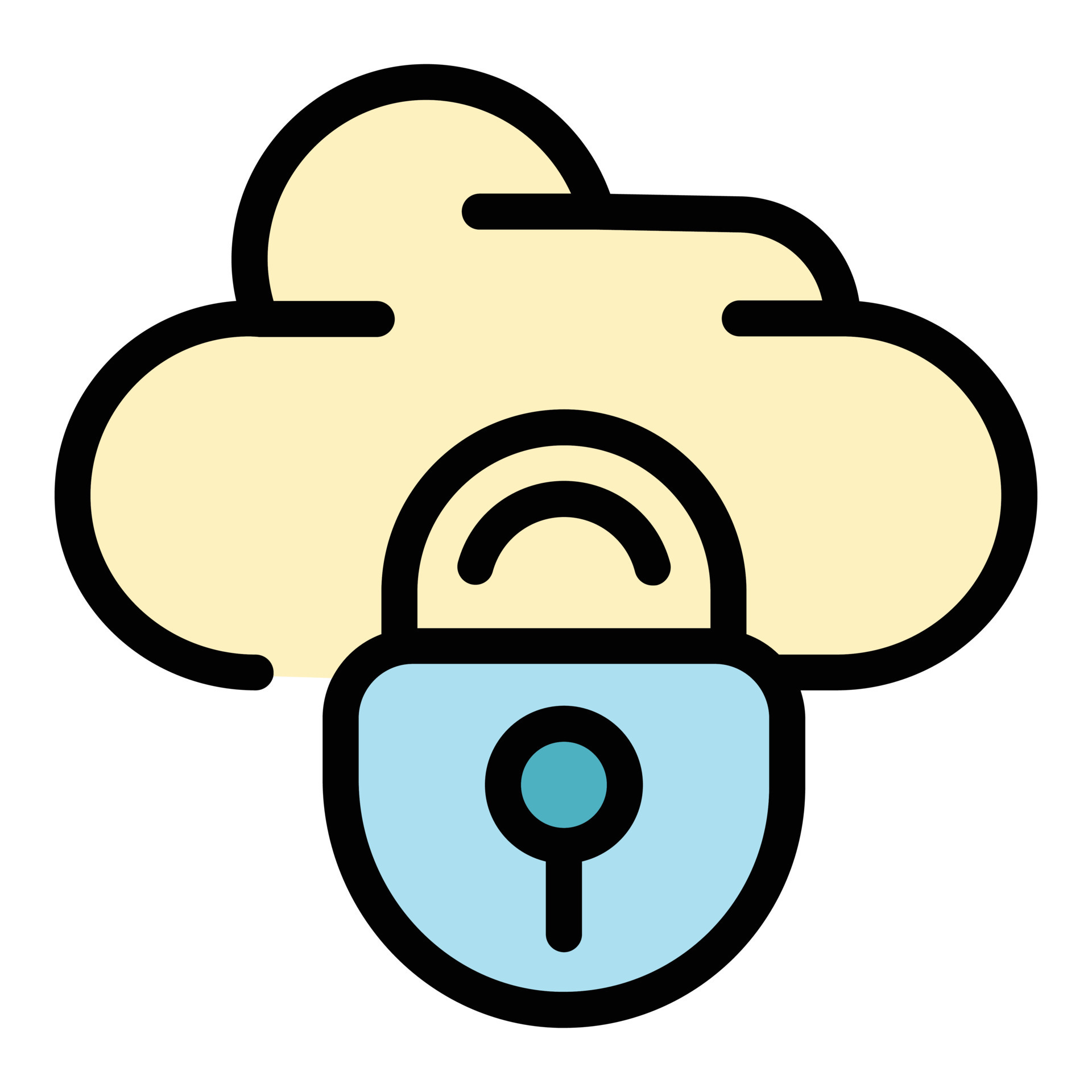 Data Lock Cloud Icon Color Outline Vector 19190206 Vector Art At Vecteezy