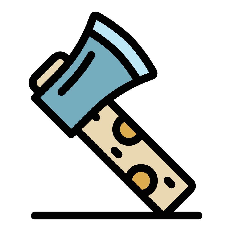 vector de contorno de color de icono de hacha de campamento 19193918 ...