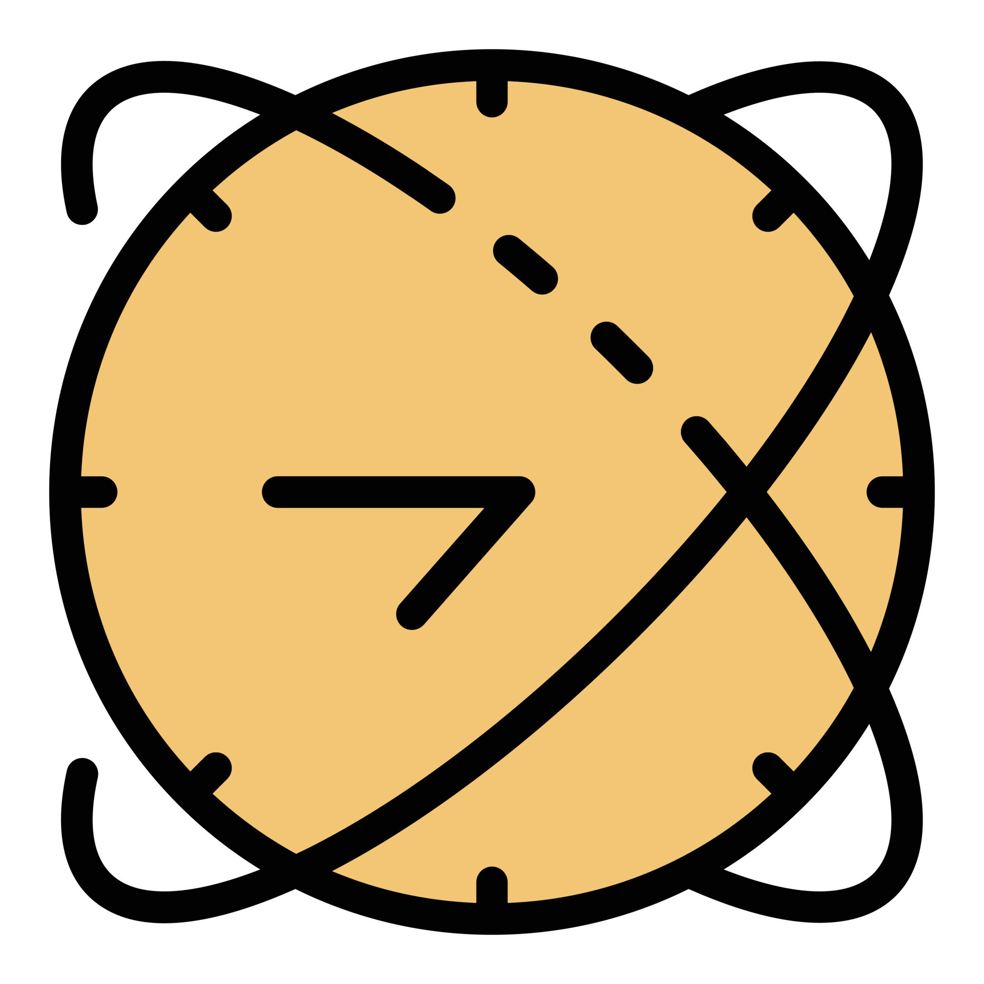Clock And Orbits Icon Color Outline Vector 19194459 Vector Art At Vecteezy