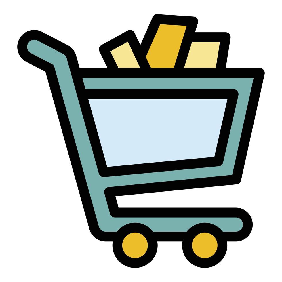 Full mall shop cart icon color outline vector 19194743 Vector Art at ...