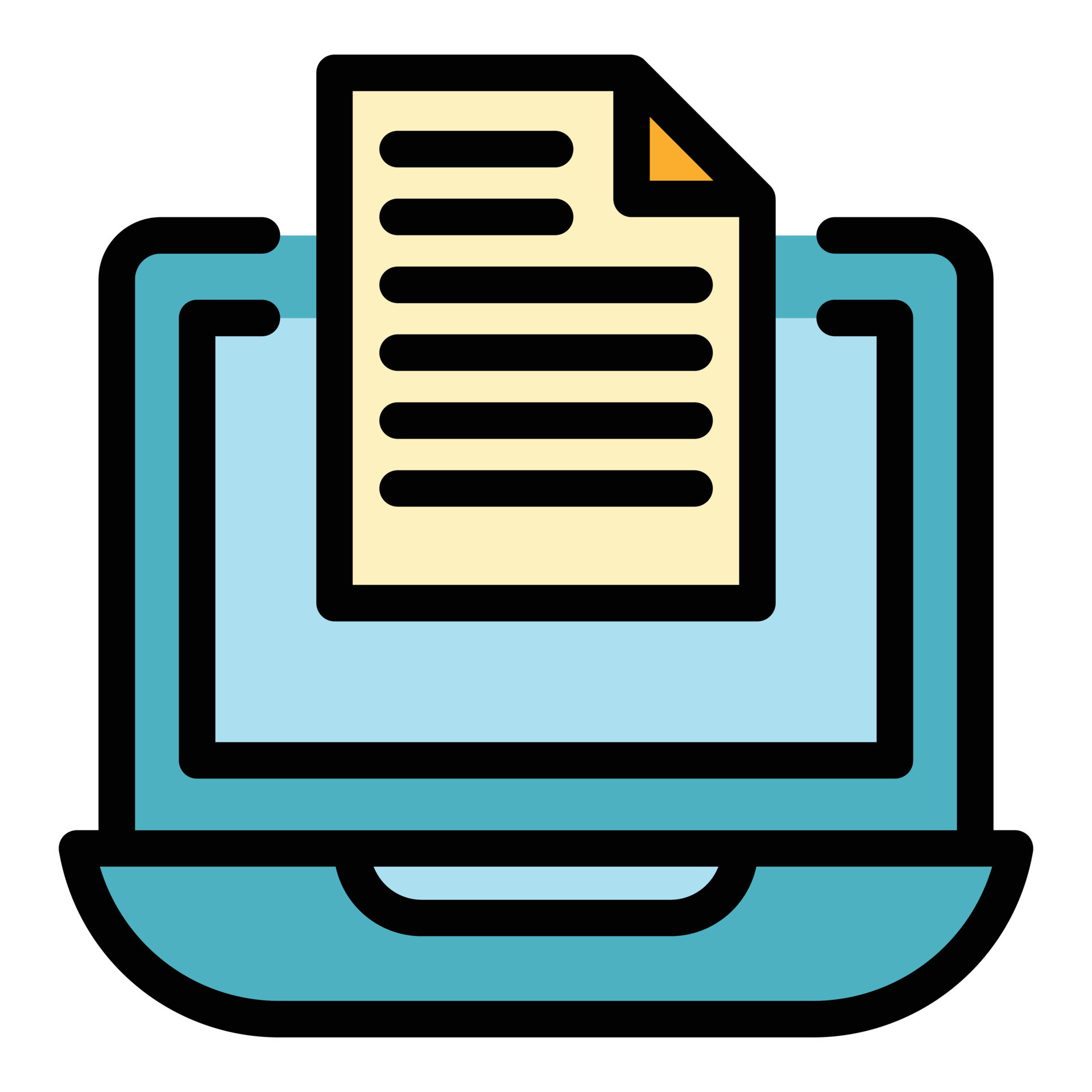 Laptop secured data icon color outline vector 19195668 Vector Art at ...