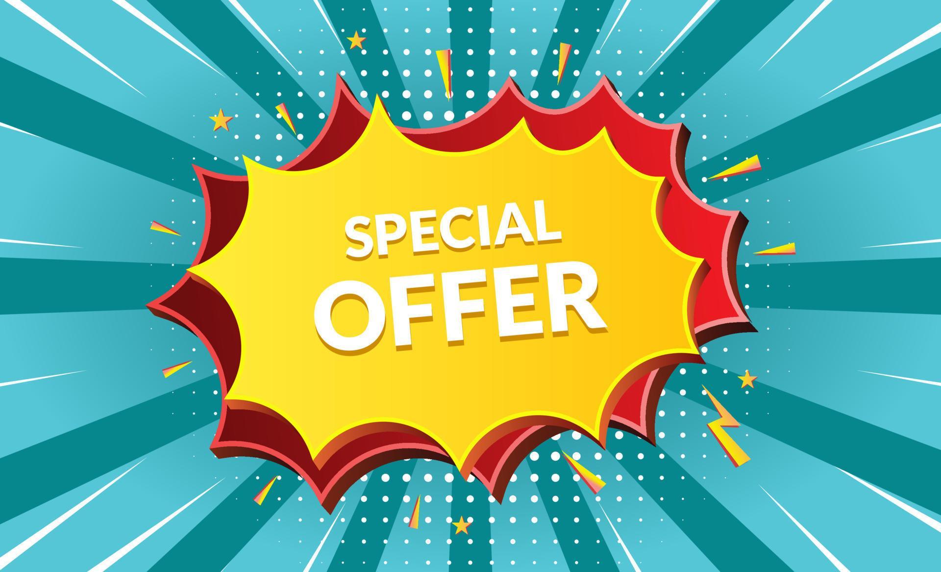 special offer background with blue bright 19195720 Vector Art at Vecteezy