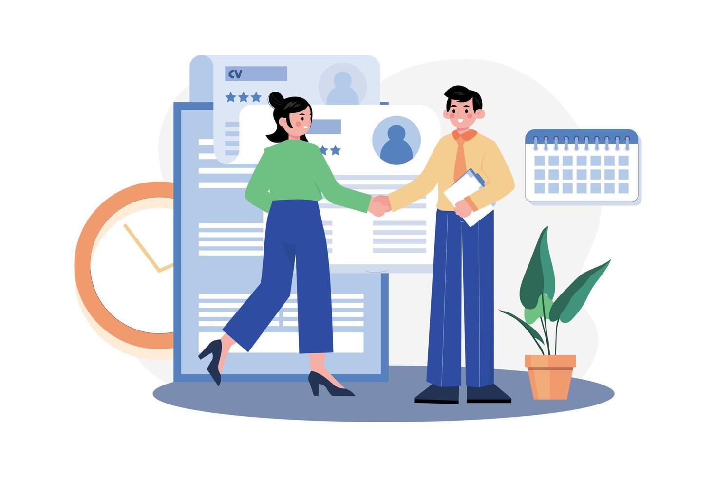 Recruitment Process Illustration concept. A flat illustration isolated ... Recruitment Process Illustration concept. A flat illustration isolated ...