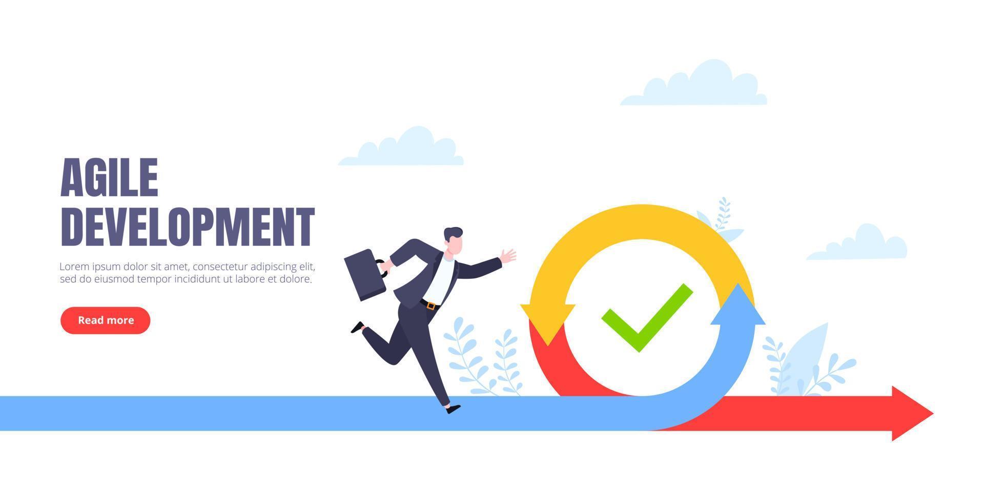 Agile development methodology business concept flat style design vector ...