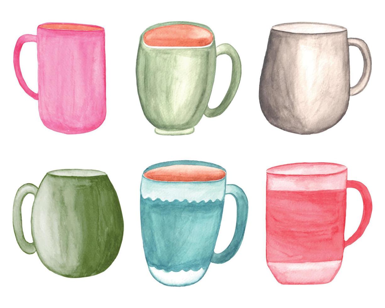 Coffee mug clipart, watercolor coffee cup clipart set, coffee mug ...