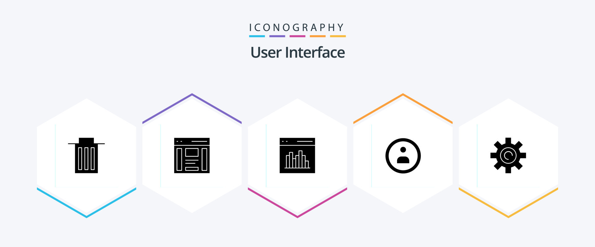 User Interface 25 Glyph icon pack including user. interface. right ...