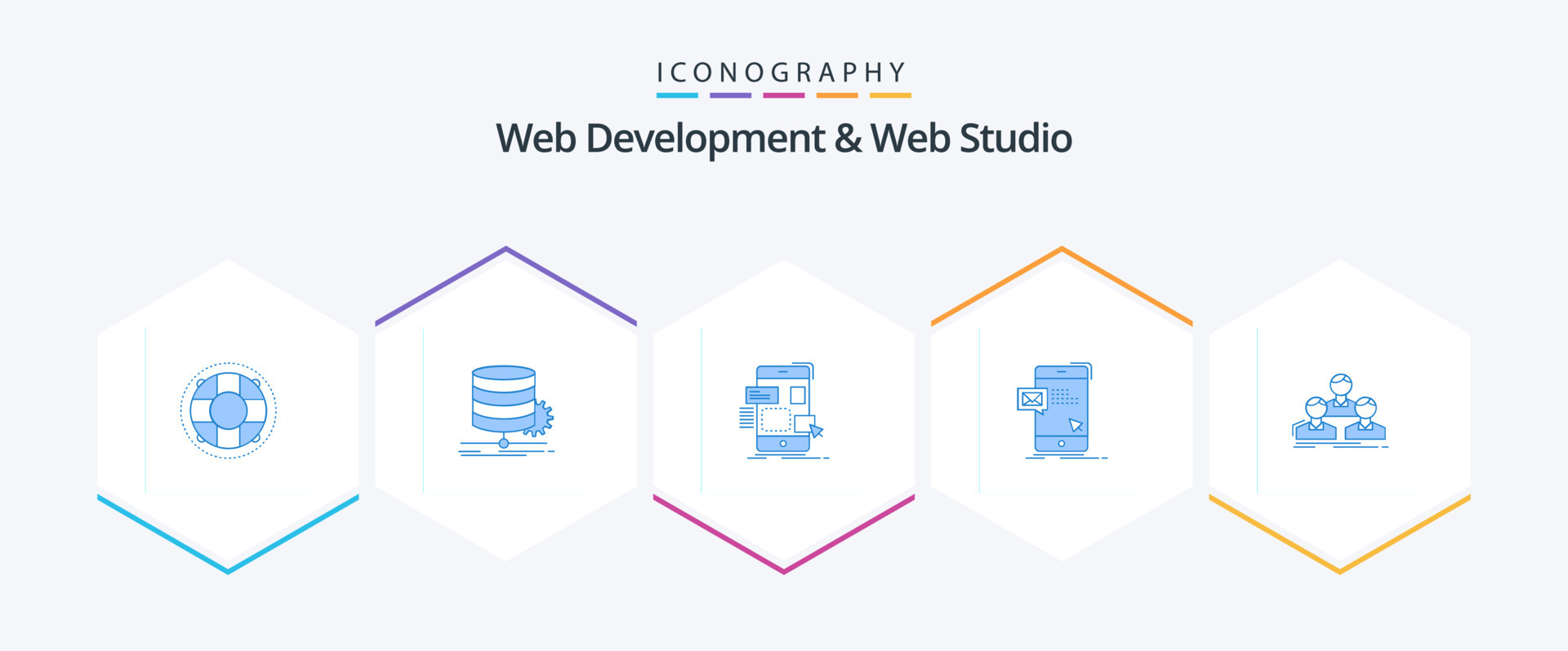 Web Development And Web Studio 25 Blue icon pack including instant ...