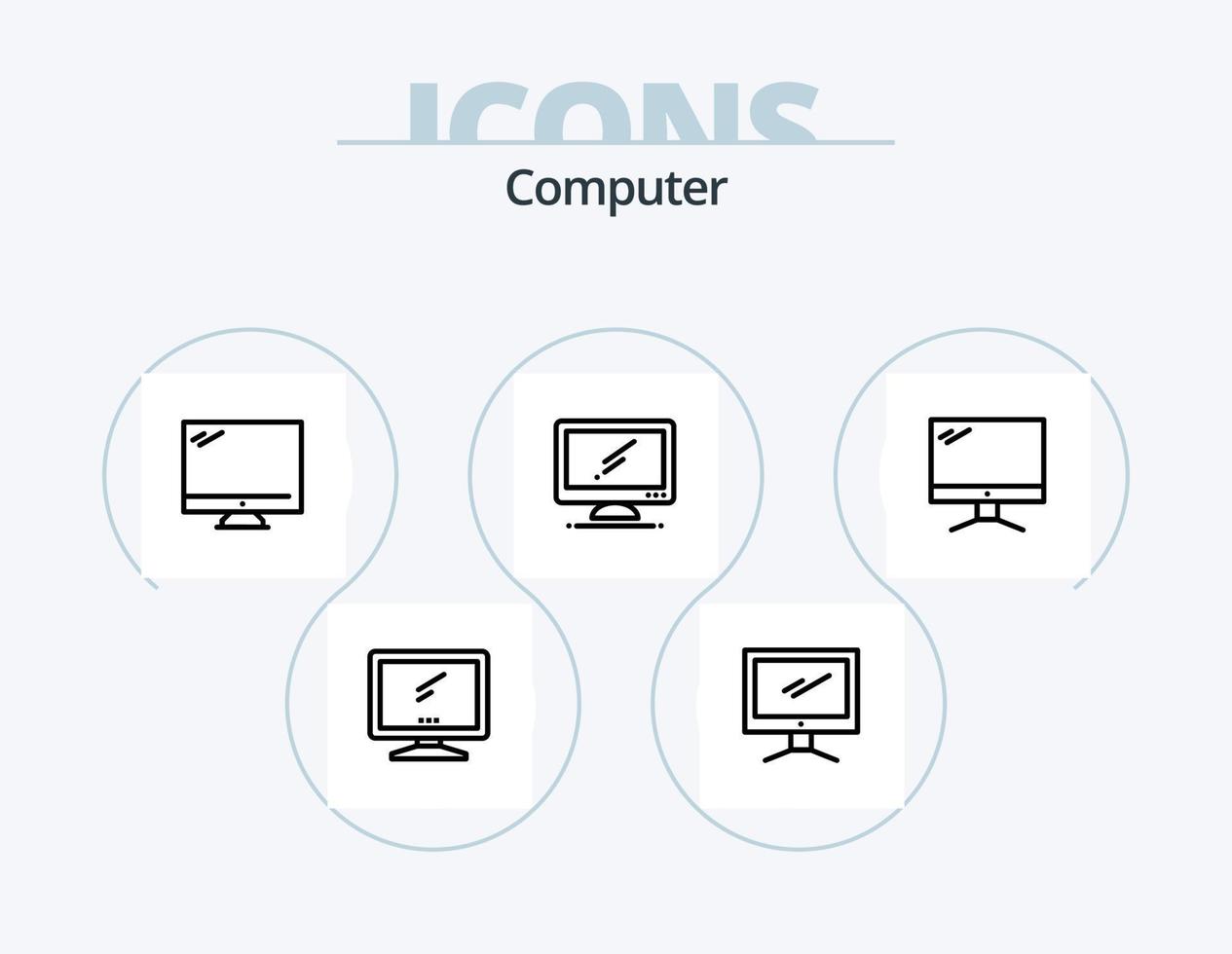 Computer Line Icon Pack 5 Icon Design. . imac. 19201814 Vector Art at ...