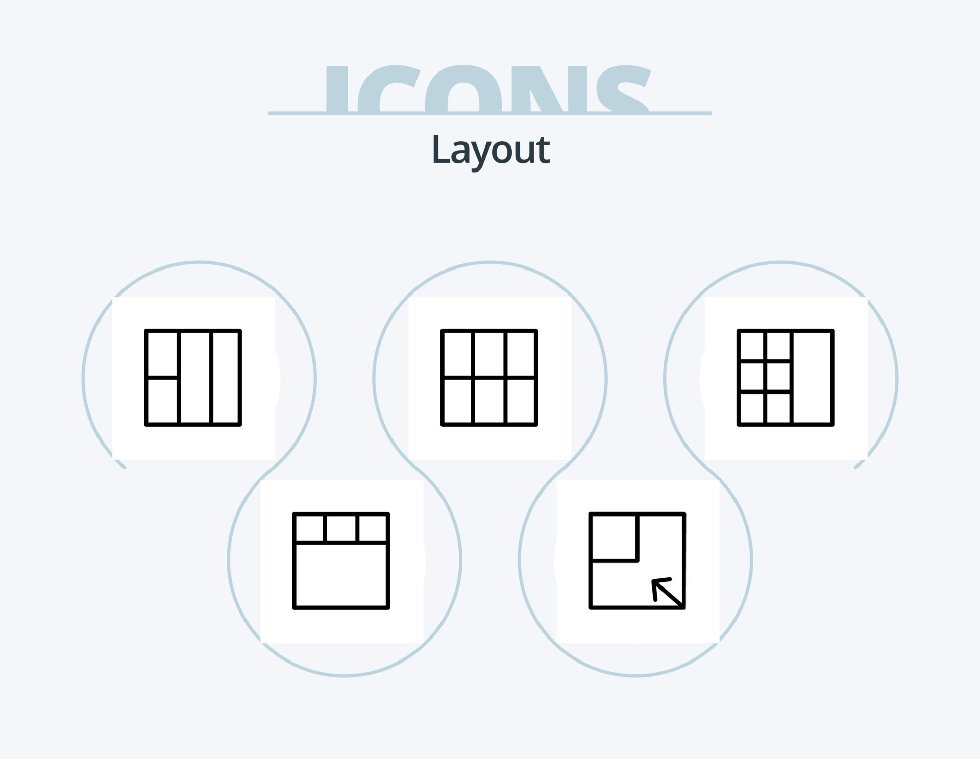 Layout Line Icon Pack 5 Icon Design. . screen. 19202356 Vector Art at ...