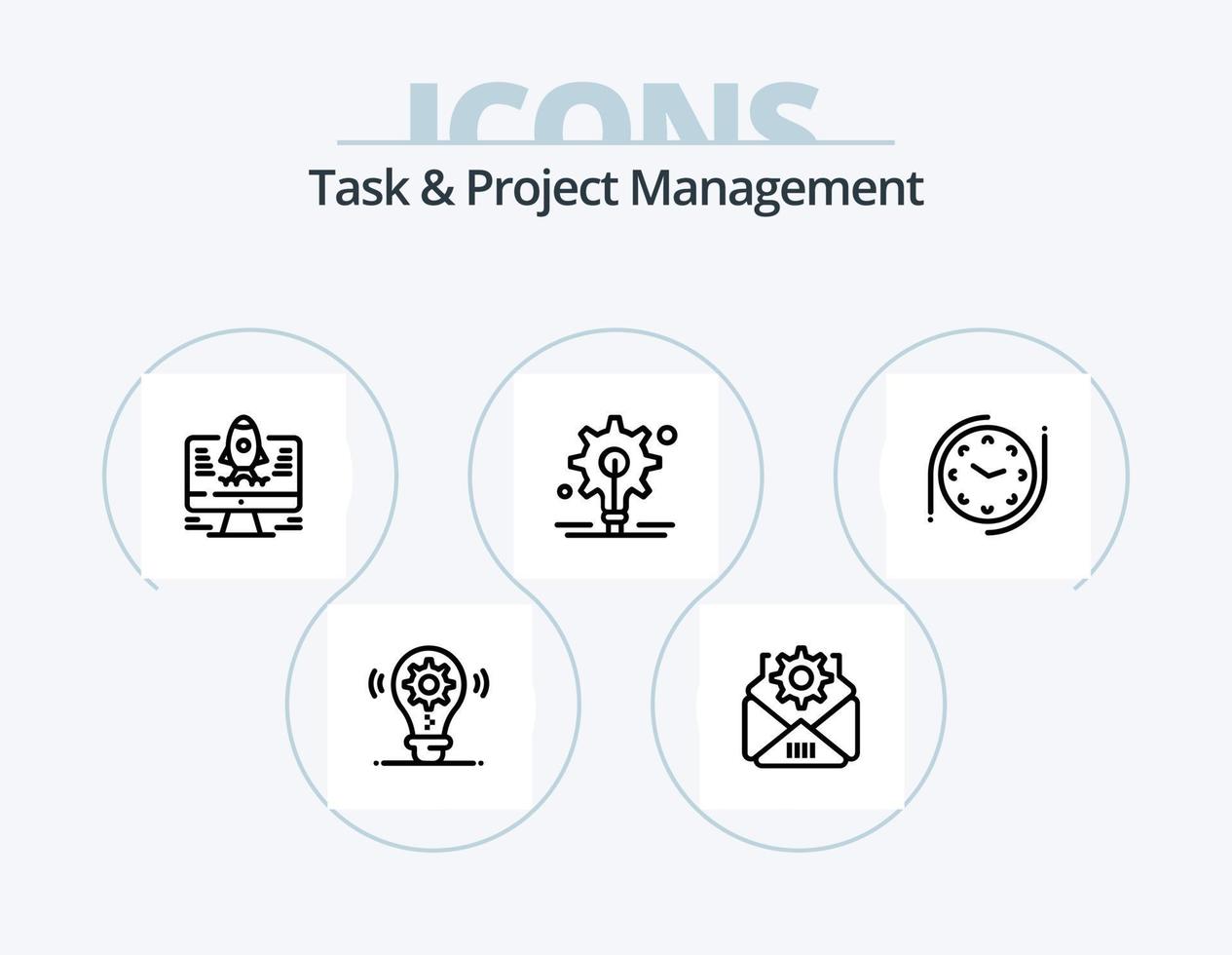 Task And Project Management Line Icon Pack 5 Icon Design. document ...