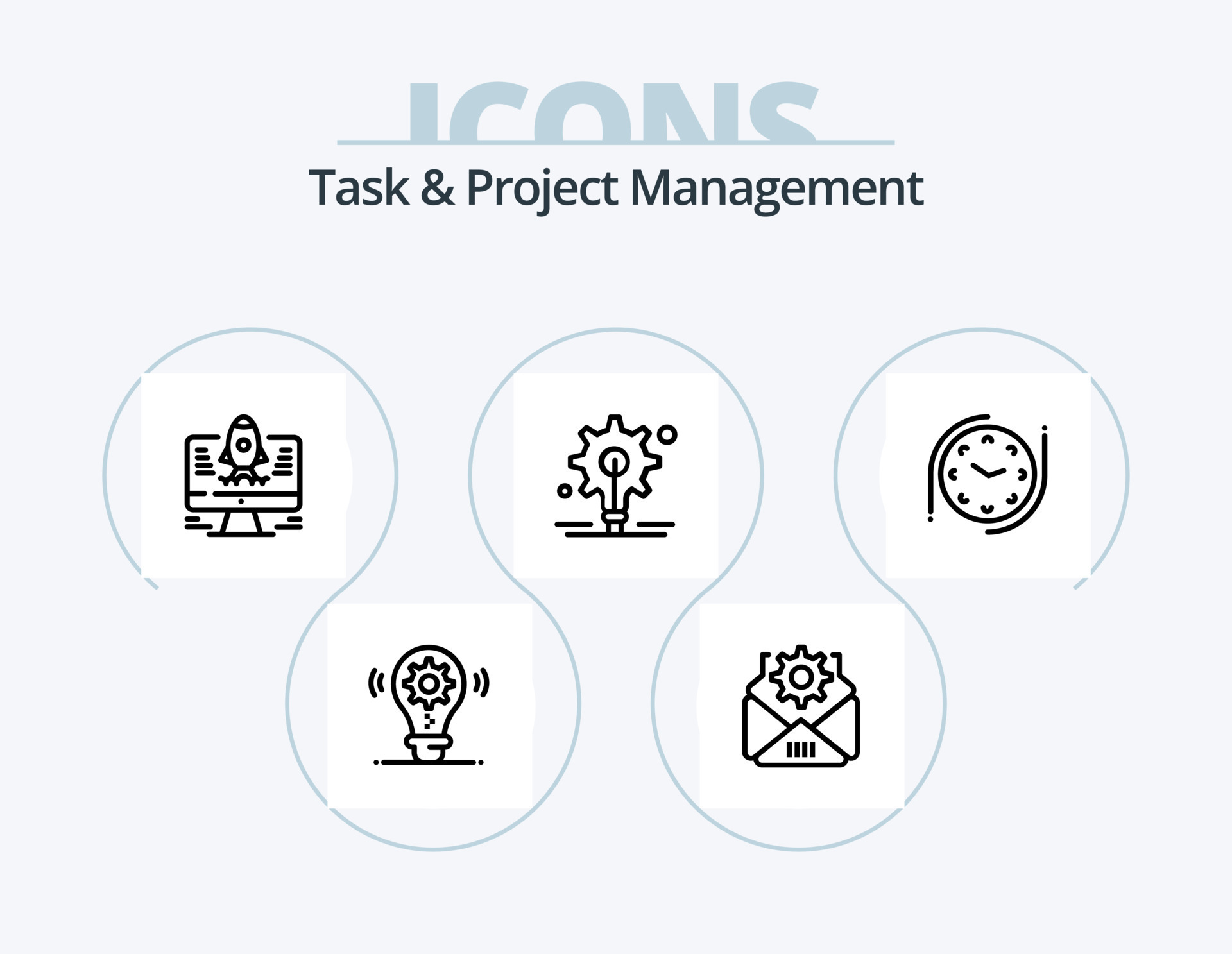 Task And Project Management Line Icon Pack 5 Icon Design. document ...