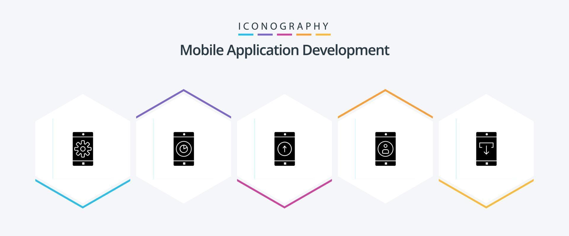 Mobile Application Development 25 Glyph Icon Pack Including Application Mobile Application