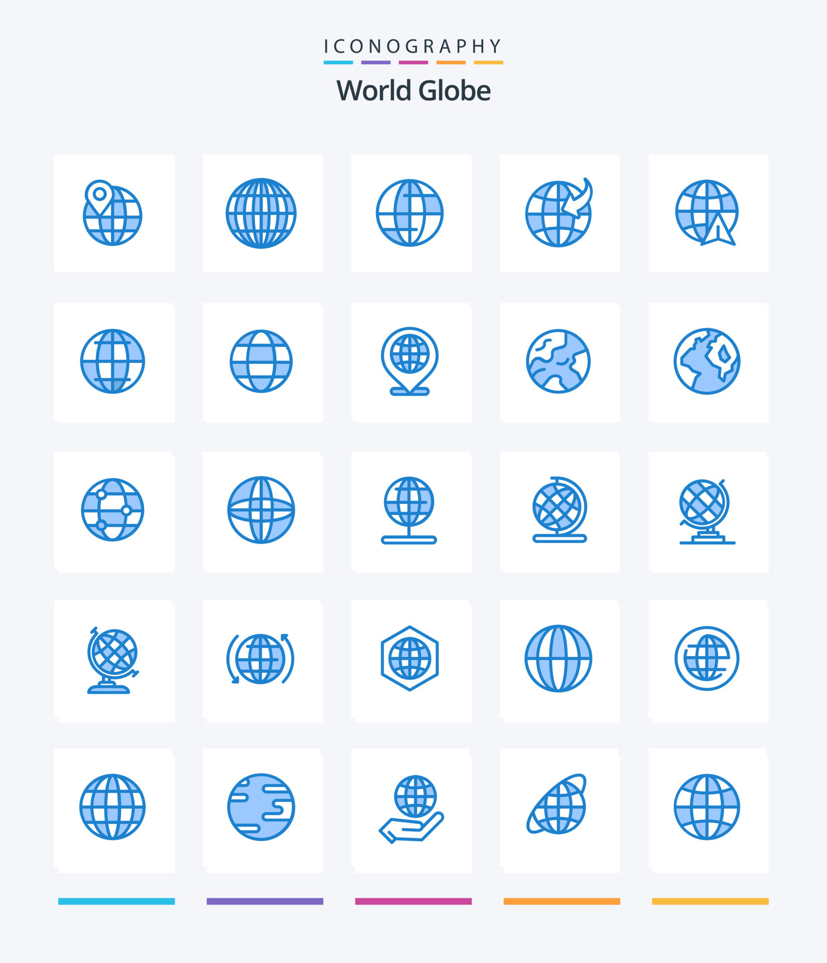 Creative Globe 25 Blue icon pack Such As globe. location. travel ...