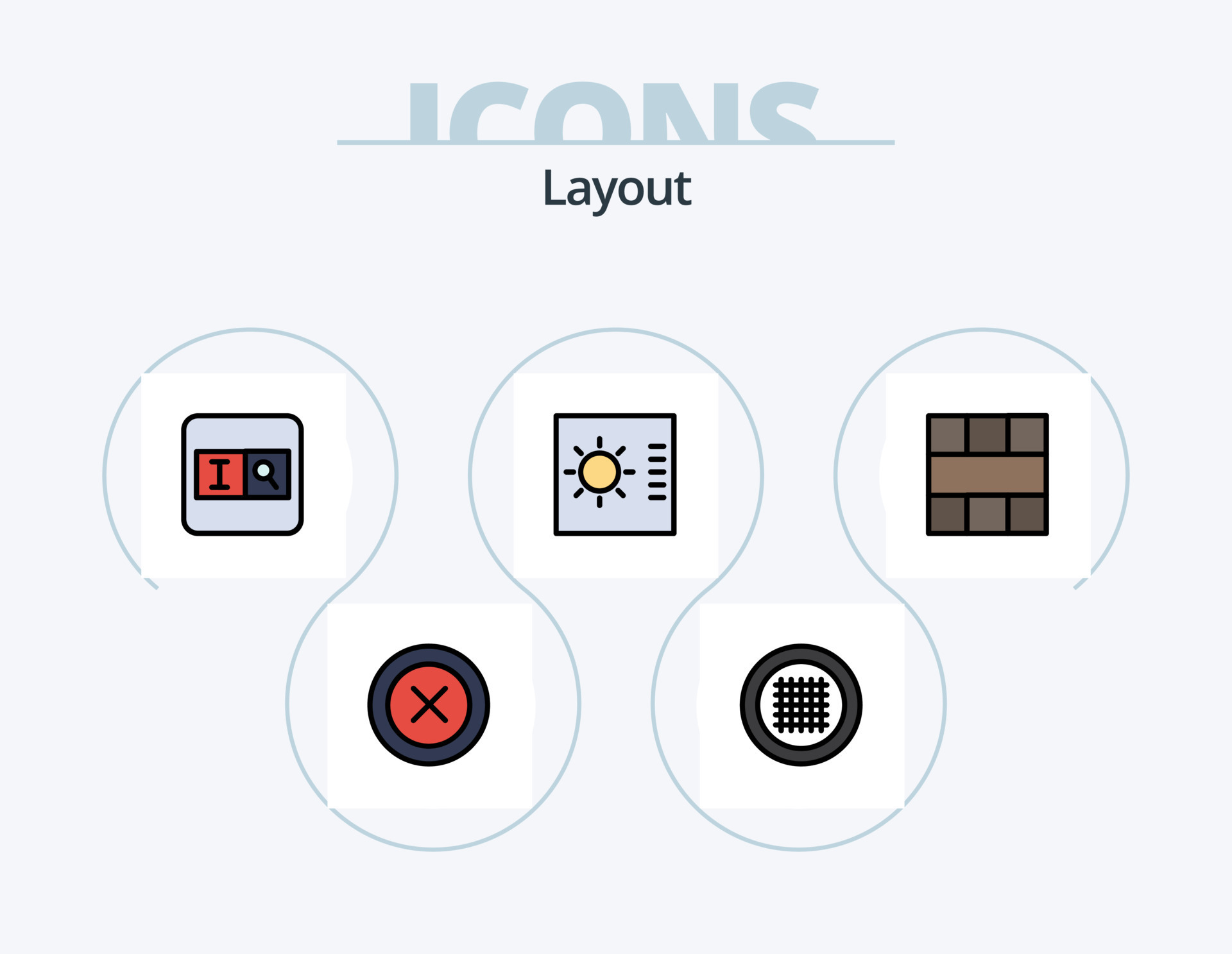 Layout Line Filled Icon Pack 5 Icon Design List Checkbox Layout