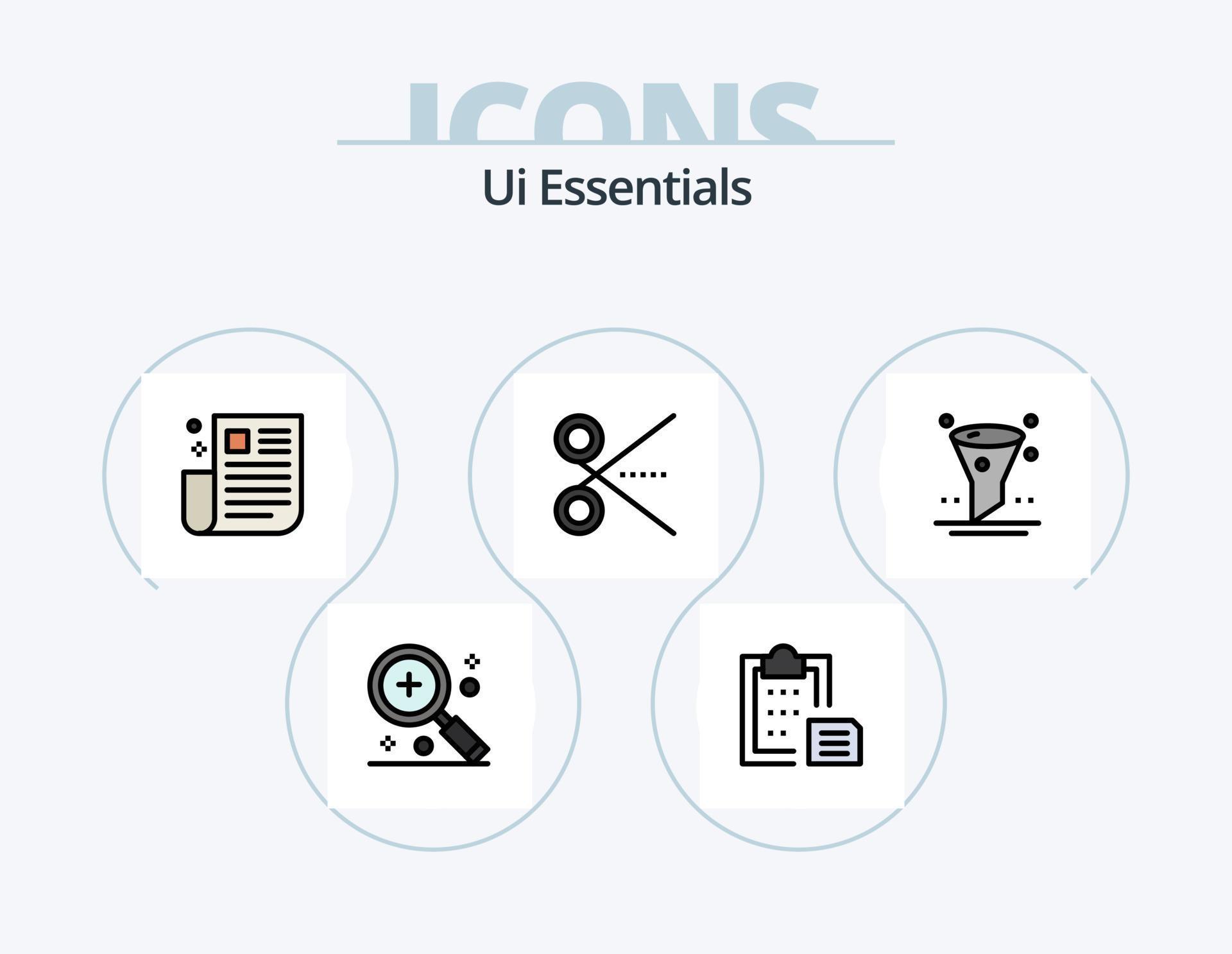 Ui Essentials Line Filled Icon Pack 5 Icon Design Scissors Cut Navigation Ui List 19203703