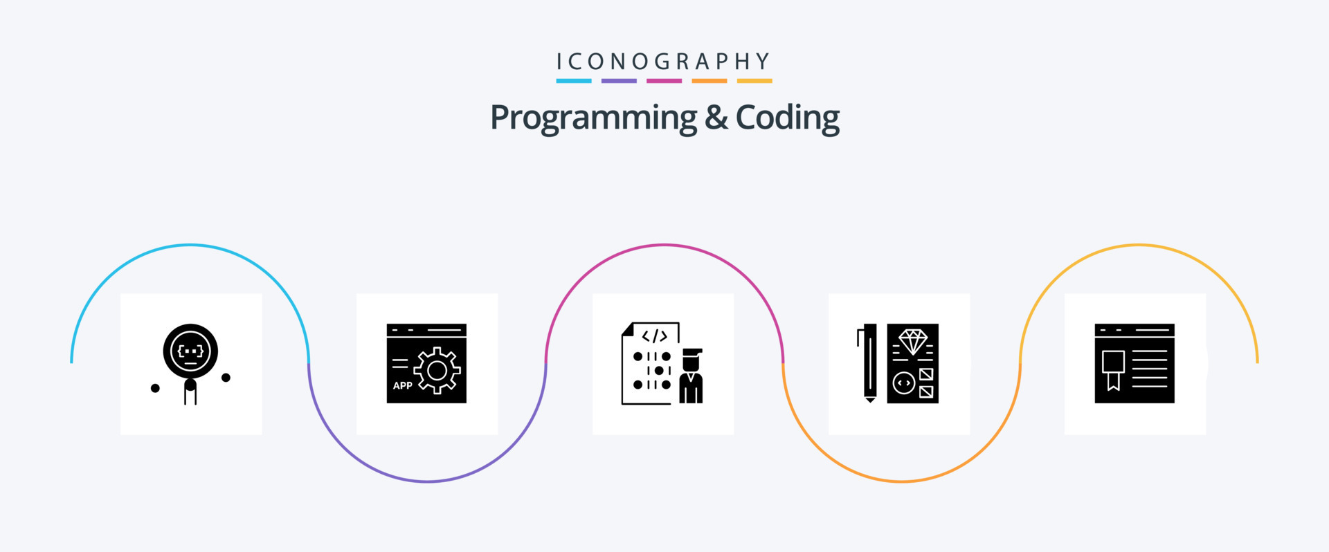 Programming And Coding Glyph 5 Icon Pack Including development. coding ... Programming And Coding Glyph 5 Icon Pack Including development. coding ...