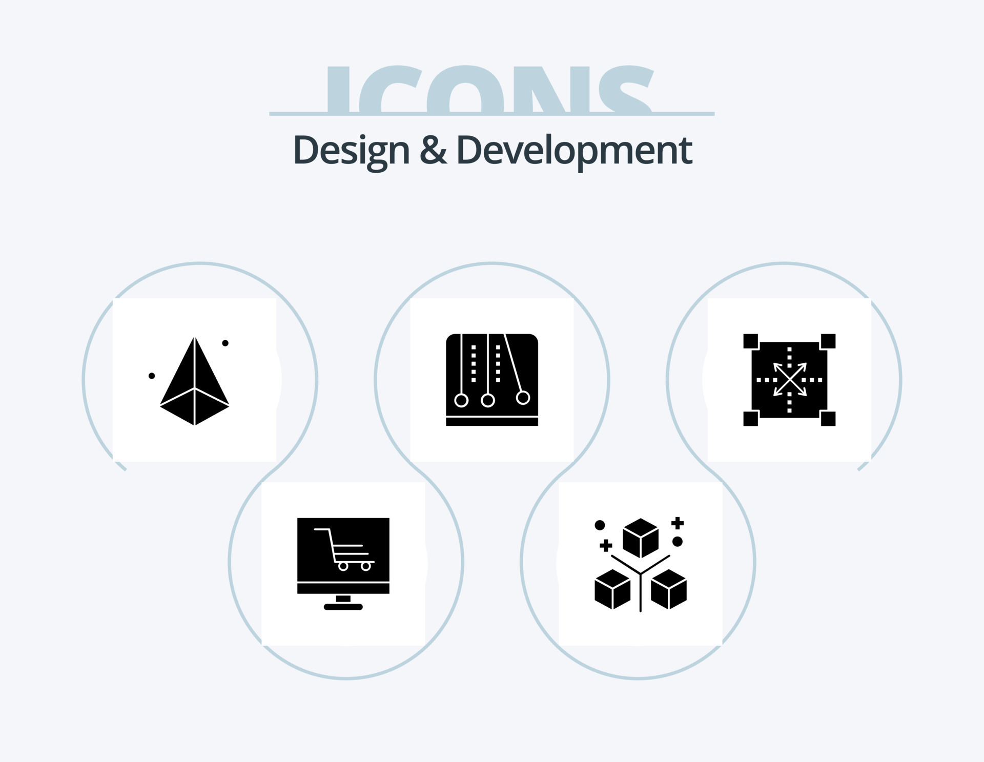 Design And Development Glyph Icon Pack 5 Icon Design Video Game Game Programing Development