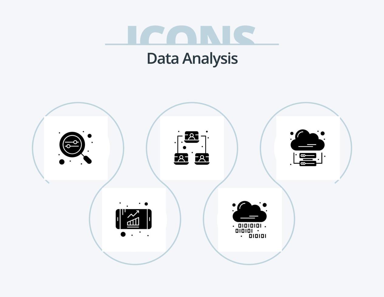 Data Analysis Glyph Icon Pack 5 Icon Design. analytics. profile. search. network. web 19203823 ...