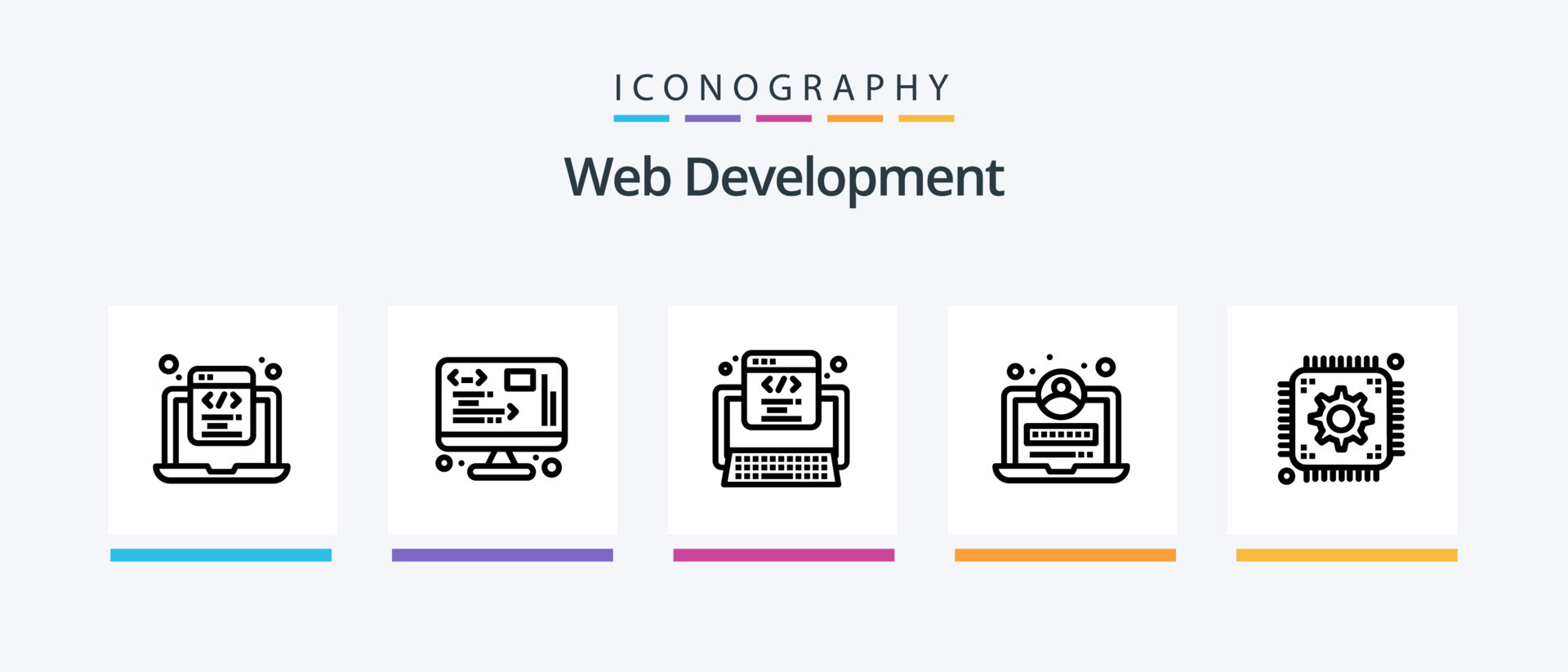Web Development Line 5 Icon Pack Including development. storage ... Web Development Line 5 Icon Pack Including development. storage ...