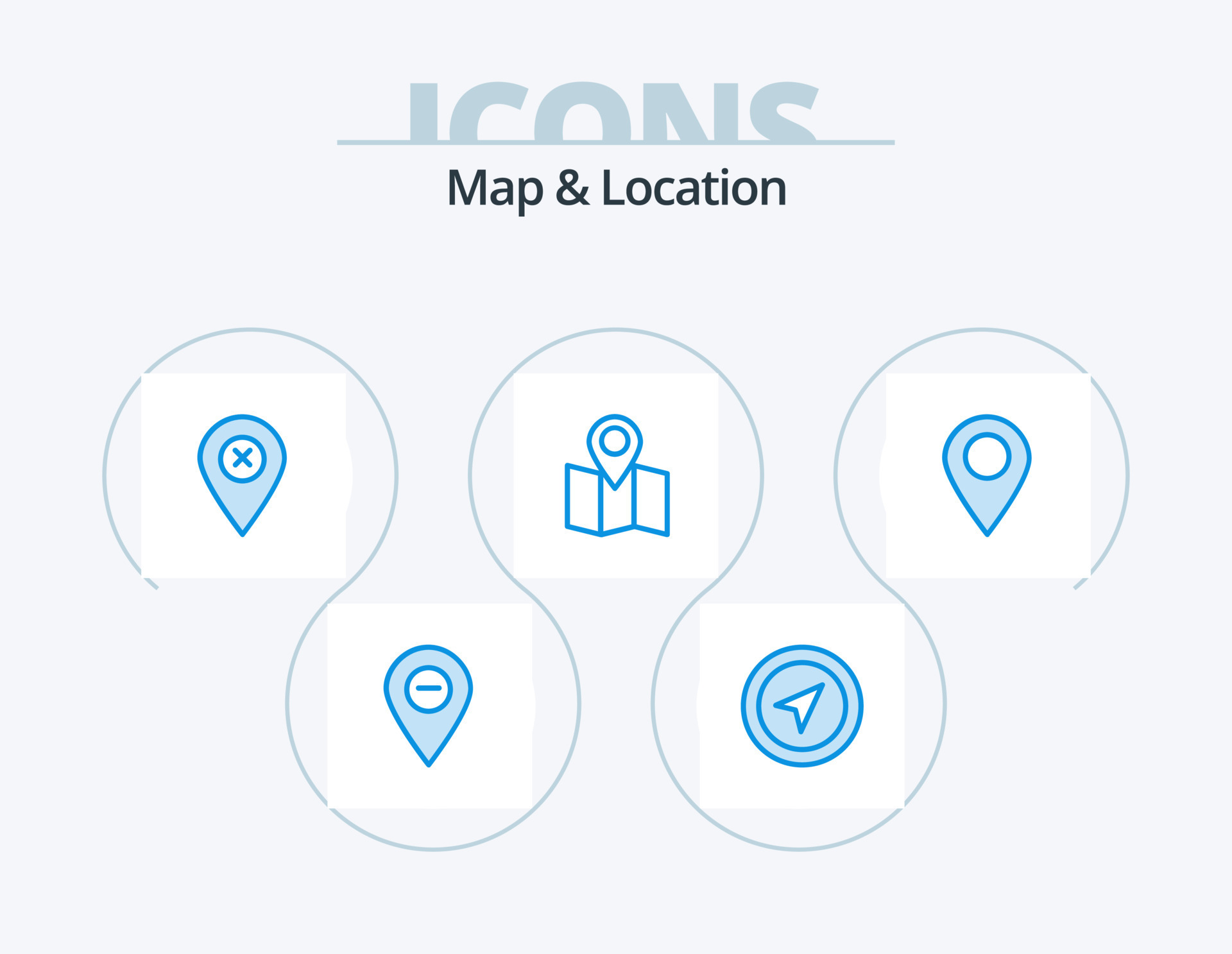 Map And Location Blue Icon Pack 5 Icon Design Map Pointer Pin Map Pin 19203838 Vector Art