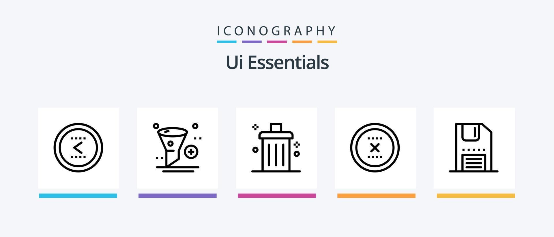 Ui Essentials Line 5 Icon Pack Including diagram. analytics. files ...
