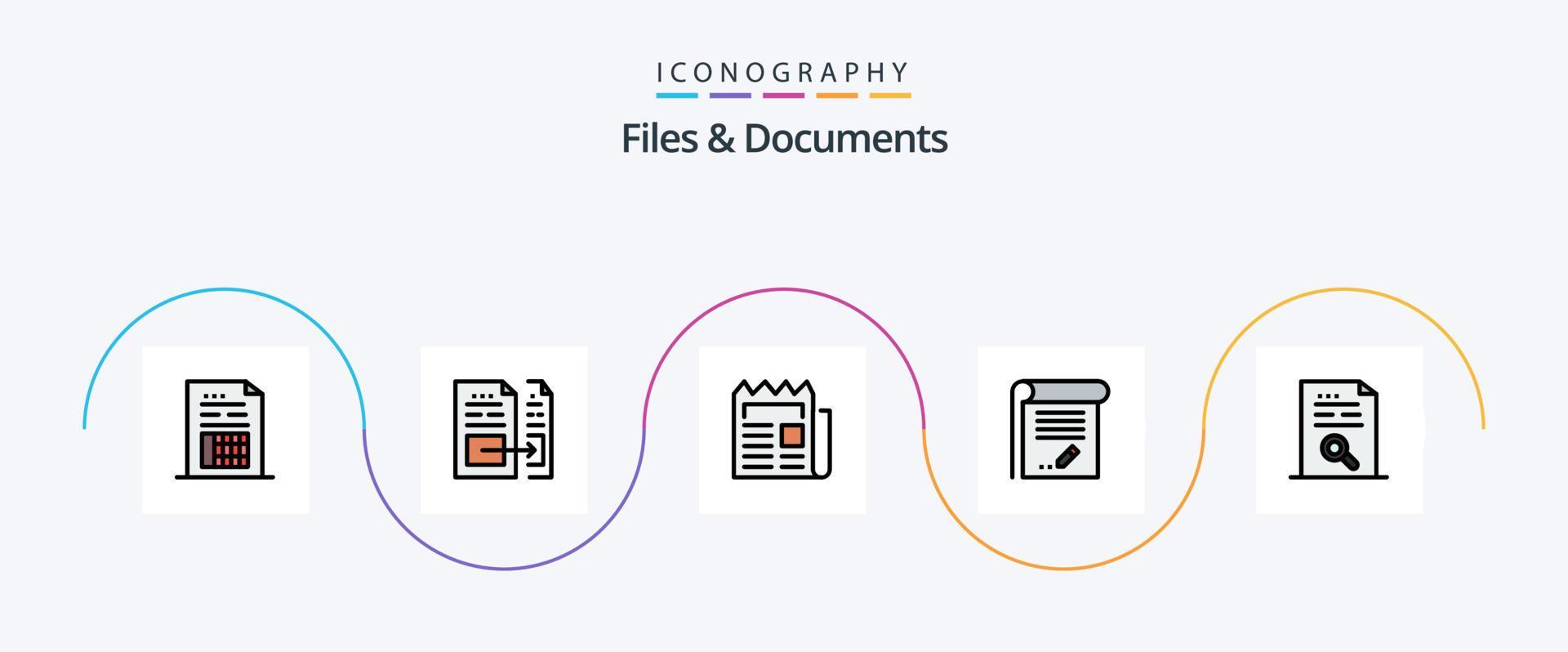 Files And Documents Line Filled Flat 5 Icon Pack Including document ... Files And Documents Line Filled Flat 5 Icon Pack Including document ...
