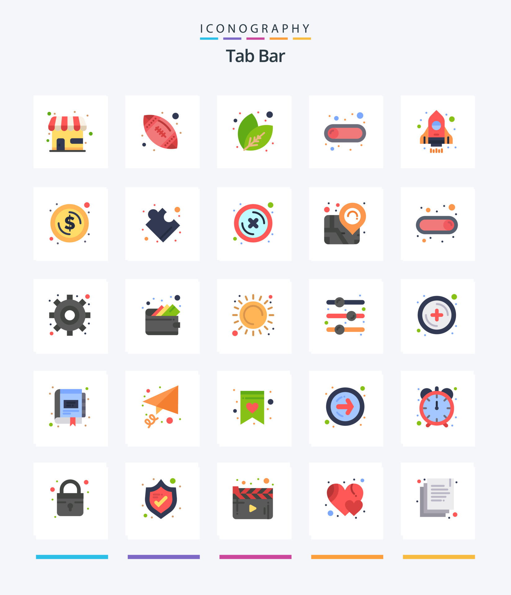 Creative Tab Bar 25 Flat icon pack Such As circle. spaceship. nature. rocket. switch 19204491 ...