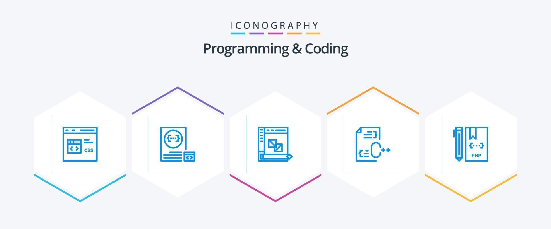 Programming And Coding 25 Blue Icon Pack Including Develop C Development Planning
