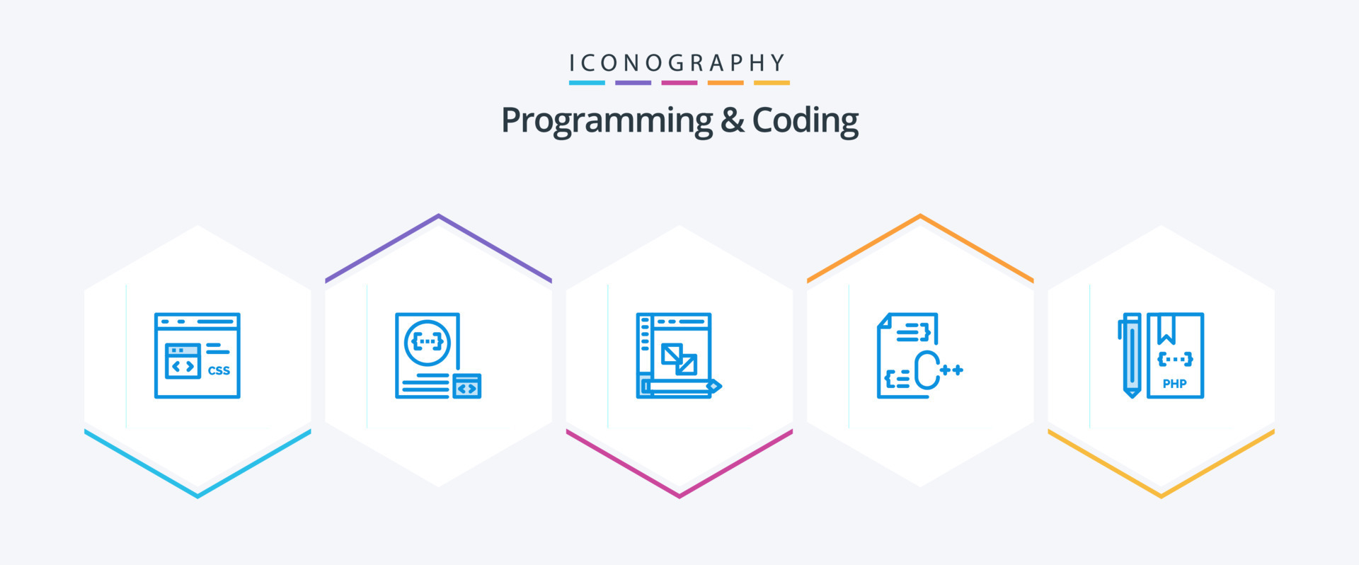 Programming And Coding 25 Blue icon pack including develop. c ...