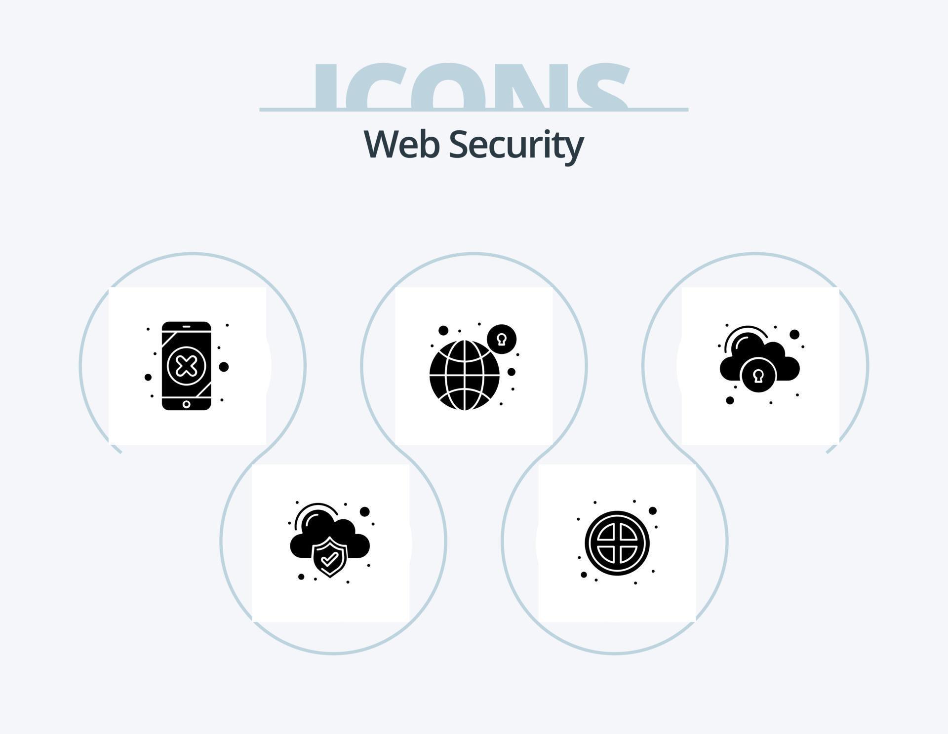 Web Security Glyph Icon Pack 5 Icon Design Data Security Data Protection Lock 19204583