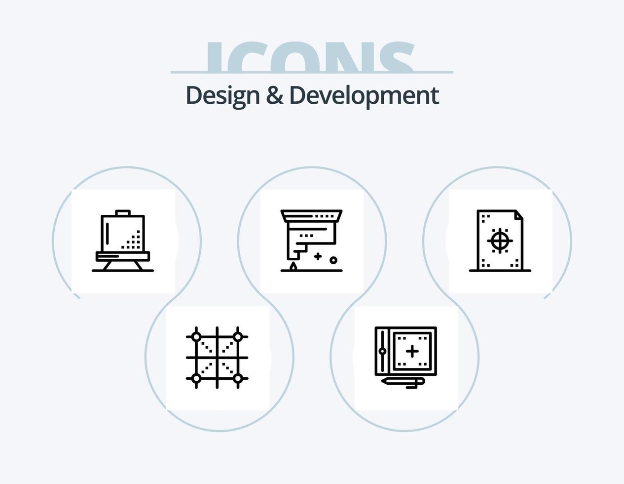Design and Development Line Icon Pack 5 Icon Design. design. coding ...