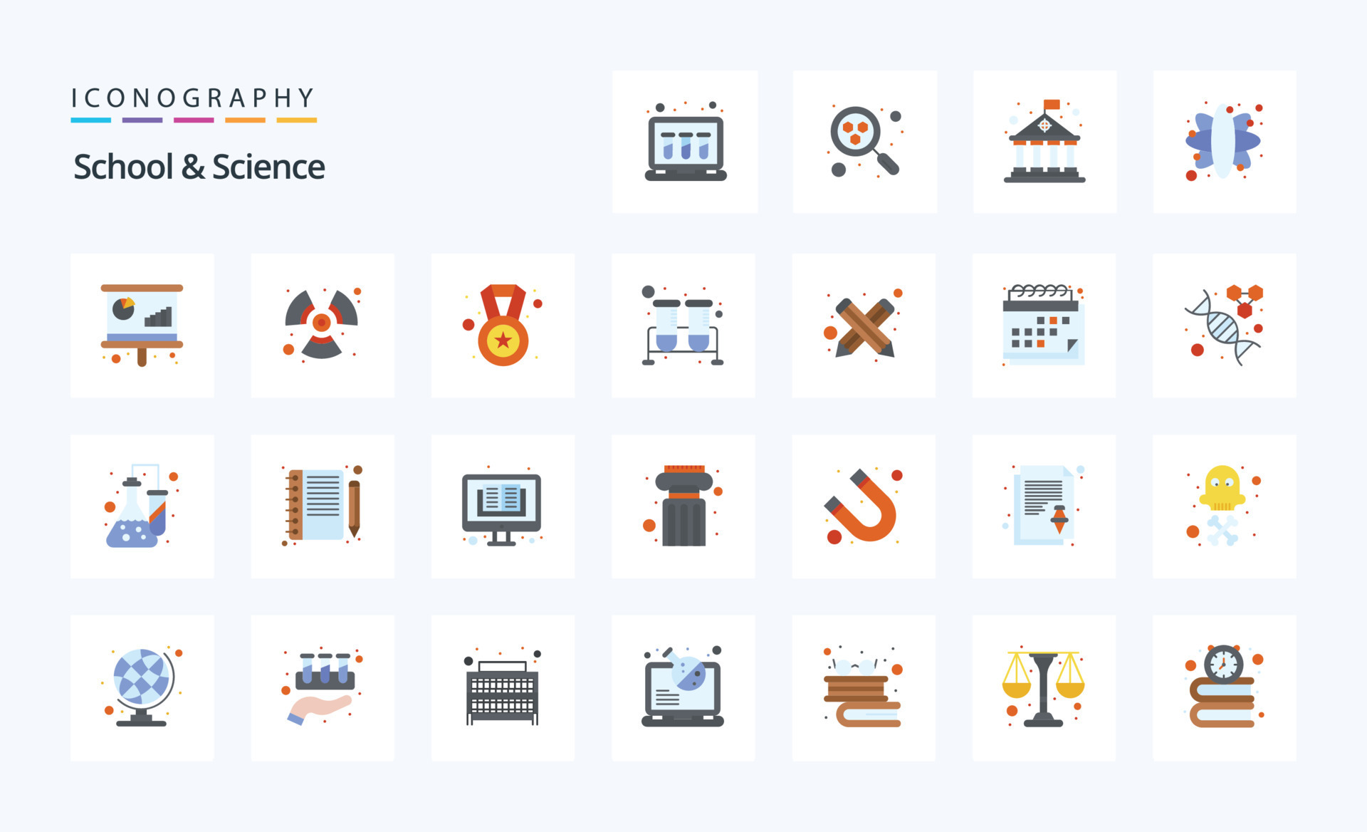 25 School And Science Flat color icon pack 19205645 Vector Art at Vecteezy 25 School And Science Flat color icon pack 19205645 Vector Art at Vecteezy