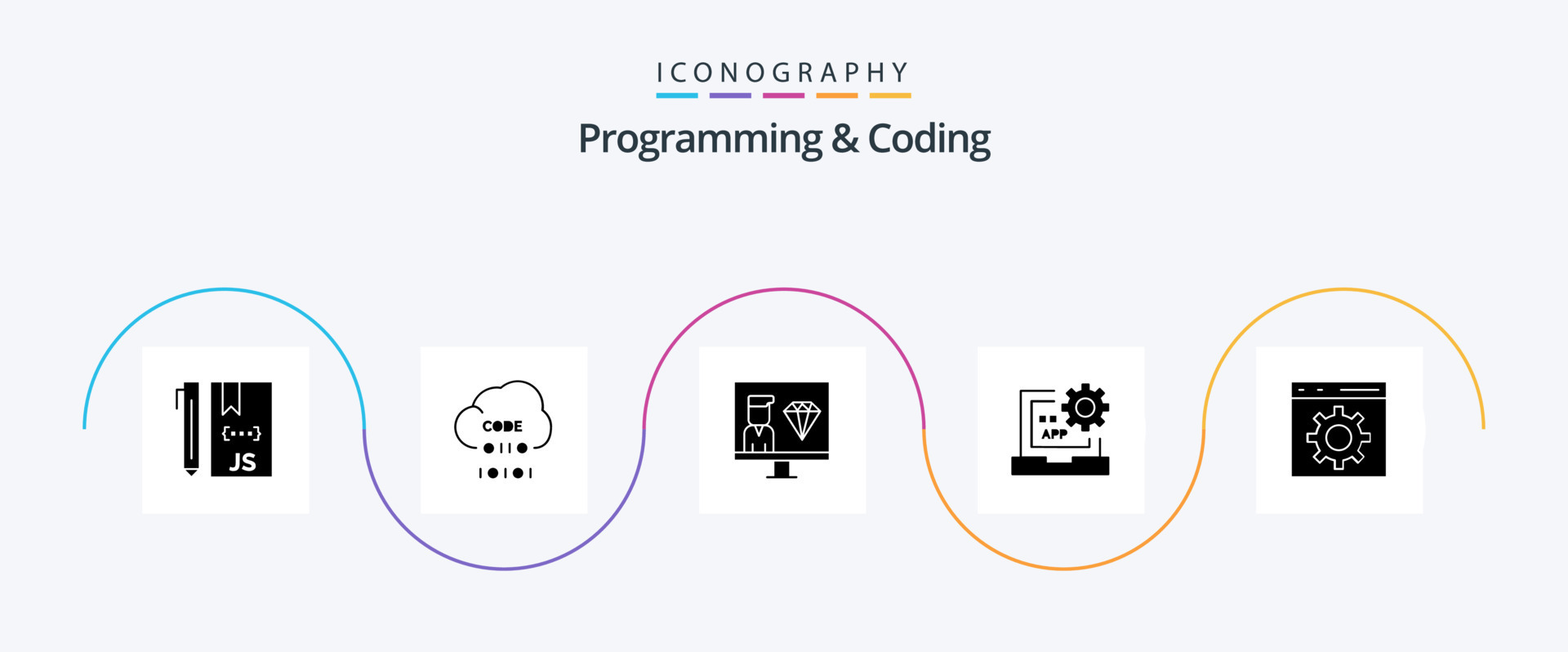 Programming And Coding Glyph 5 Icon Pack Including Development Coding Programmer Programming 5989