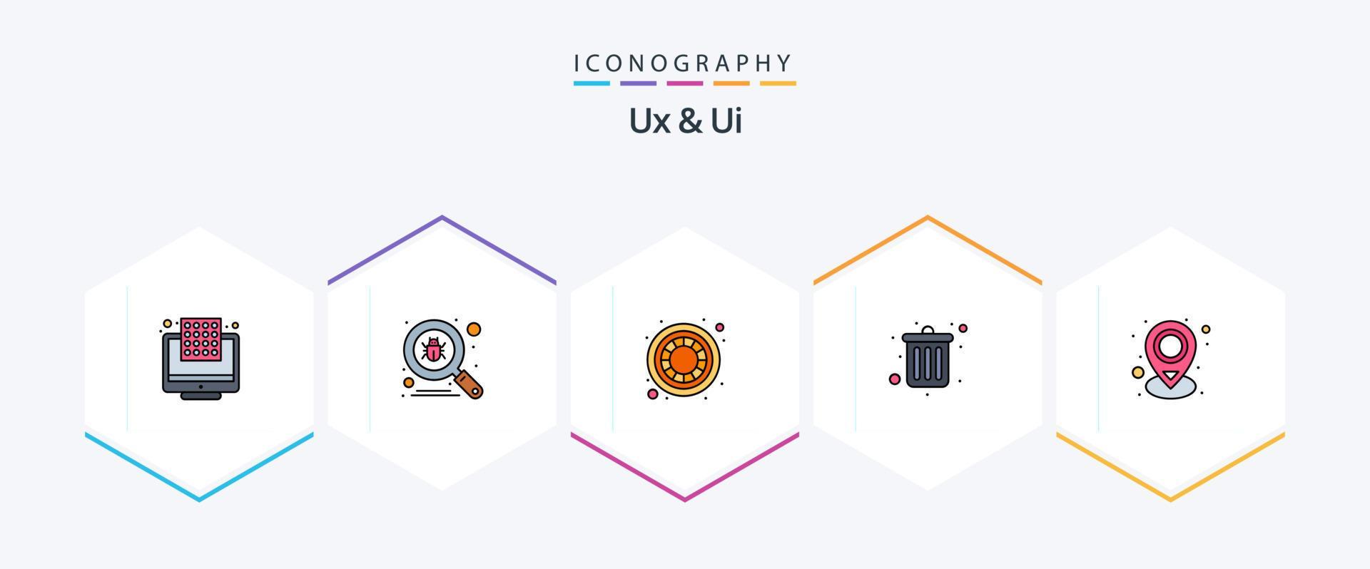 Ux And Ui 25 FilledLine icon pack including pin. location. color ...