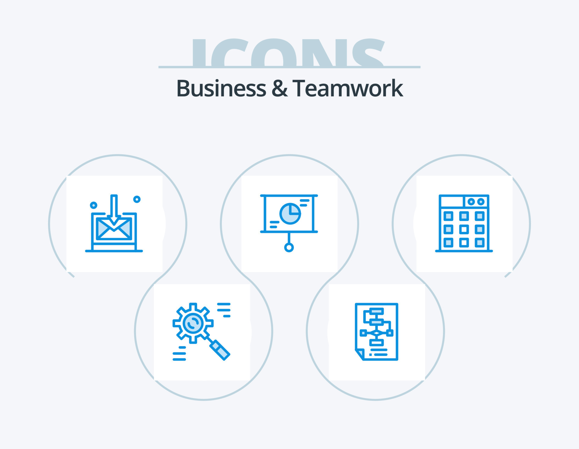 Business And Teamwork Blue Icon Pack 5 Icon Design. teamwork ...